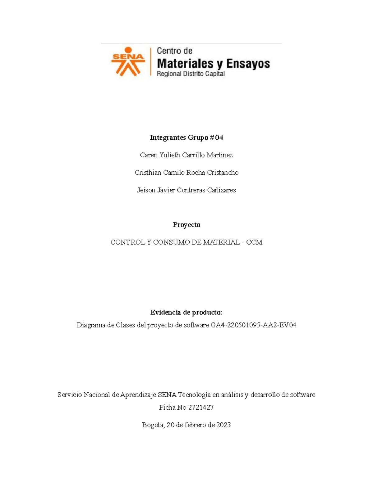 Diagrama de Clases del Proyecto de Software GA4-220501095-AA2-EV04 - Studocu
