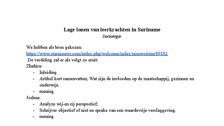 Lage lonen van leerkrachten in Suriname - Lage lonen van leerkrachten ...