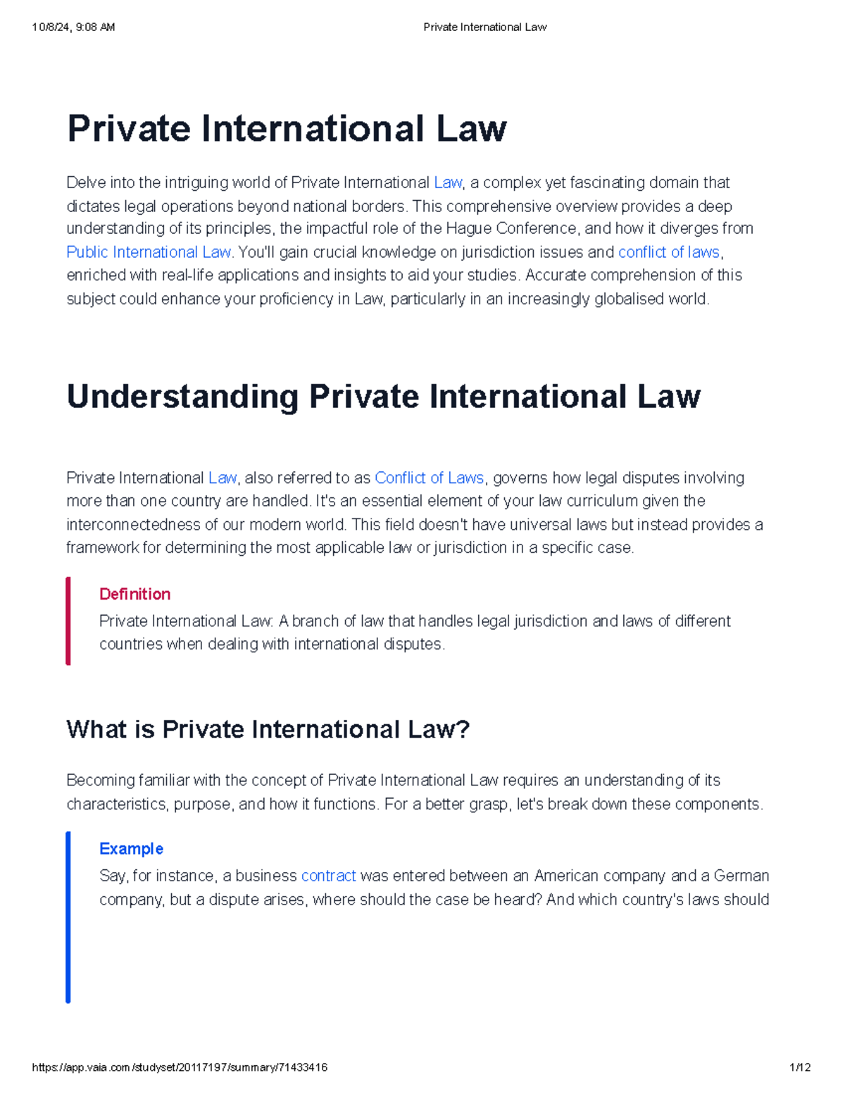 Private International Law Overview: Key Principles & Jurisdiction ...