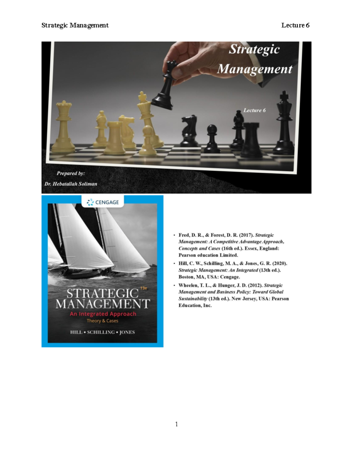 Strategic Management Lecture 6 - Studocu