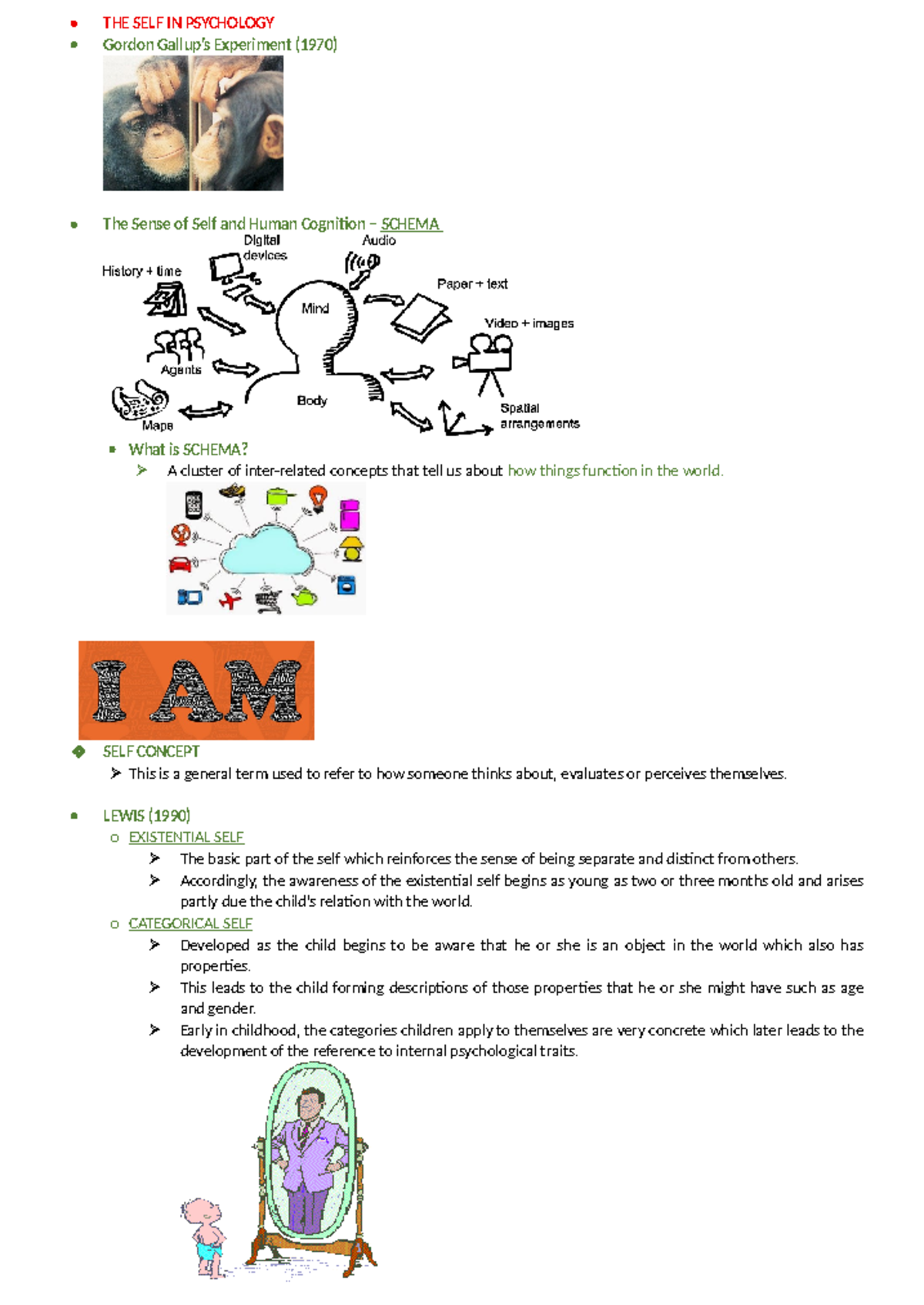 THE SELF IN Psychology - CTTO - THE SELF IN PSYCHOLOGY Gordon Gallup’s ...