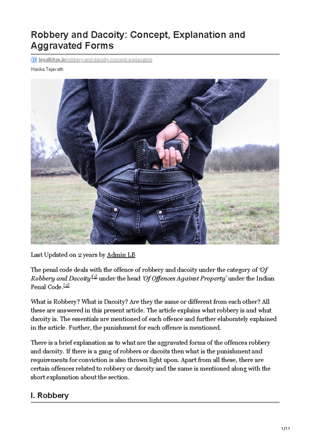 Legalbites.in-Explaining Robbery, Dacoity, and Their Aggravated Forms ...