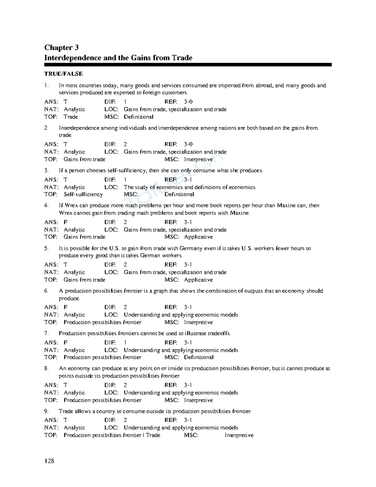 Chapter 3 3007 - NA - Chapter 3 Interdependence and the Gains from ...