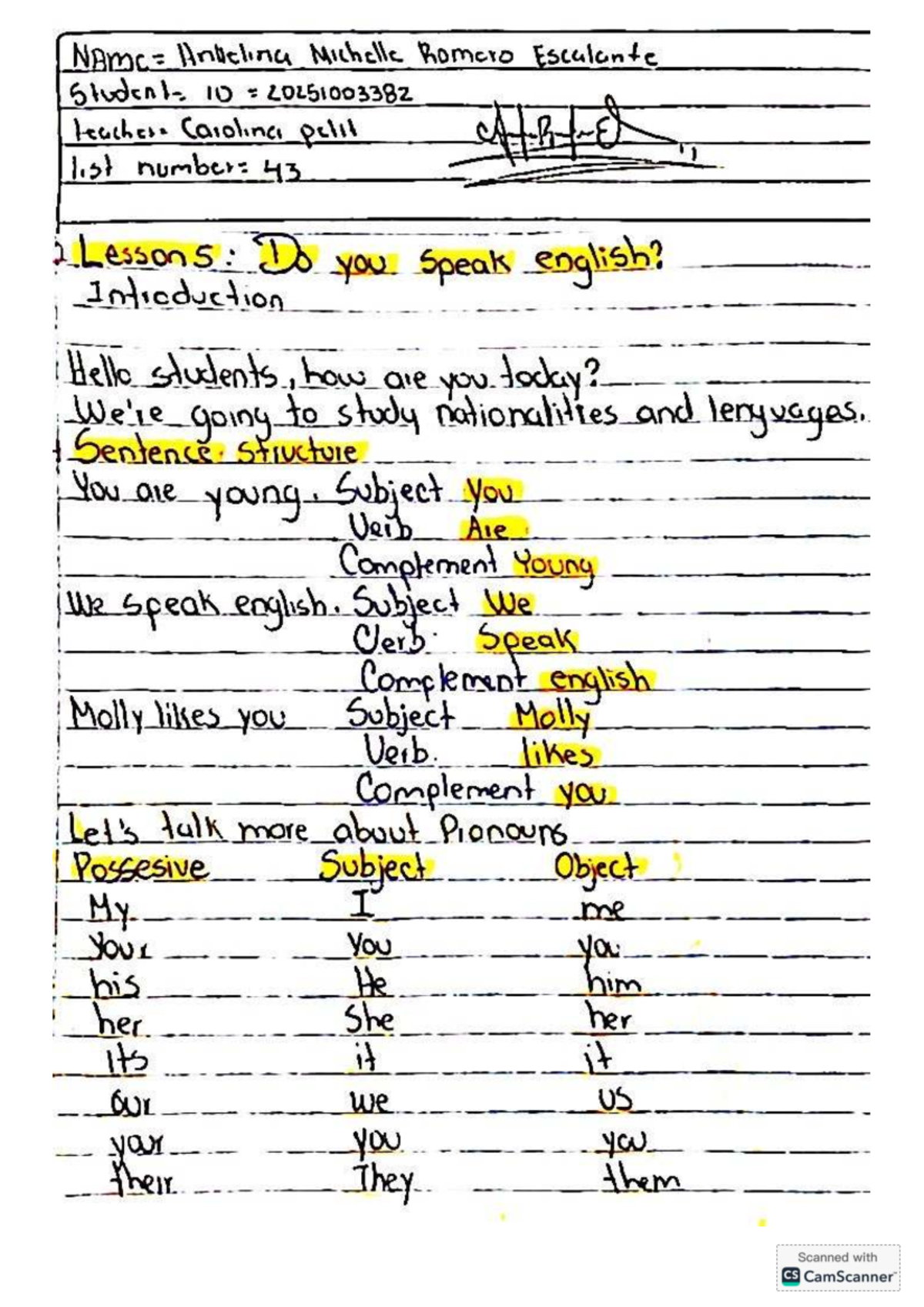 ESL 101: Lesson on Nationalities and Languages - Escalante - Studocu