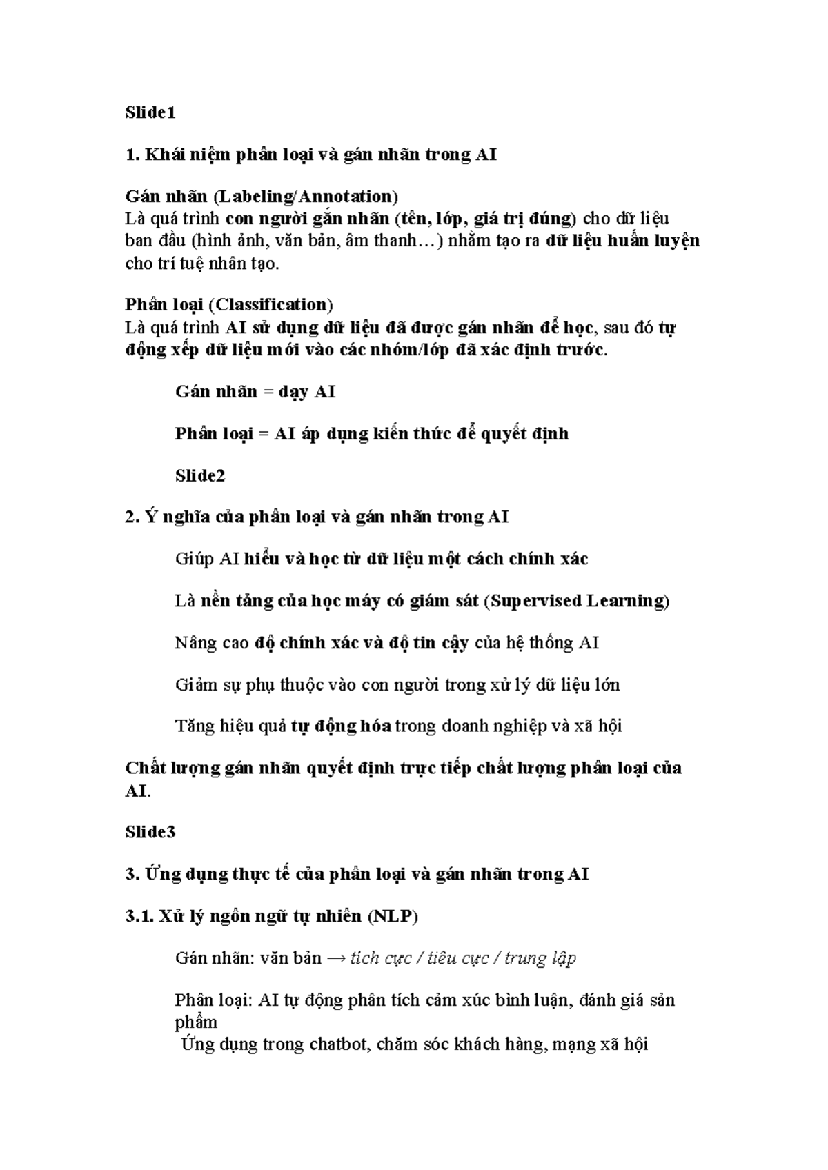Phân loại và Gán nhãn trong AI - DKDKD Lecture Notes - Studocu