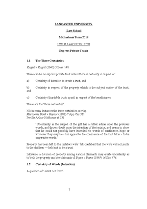 section 53 notes - SECTION 53 LAW OF PROPERTY ACTS 1925 Section 53(1 ...