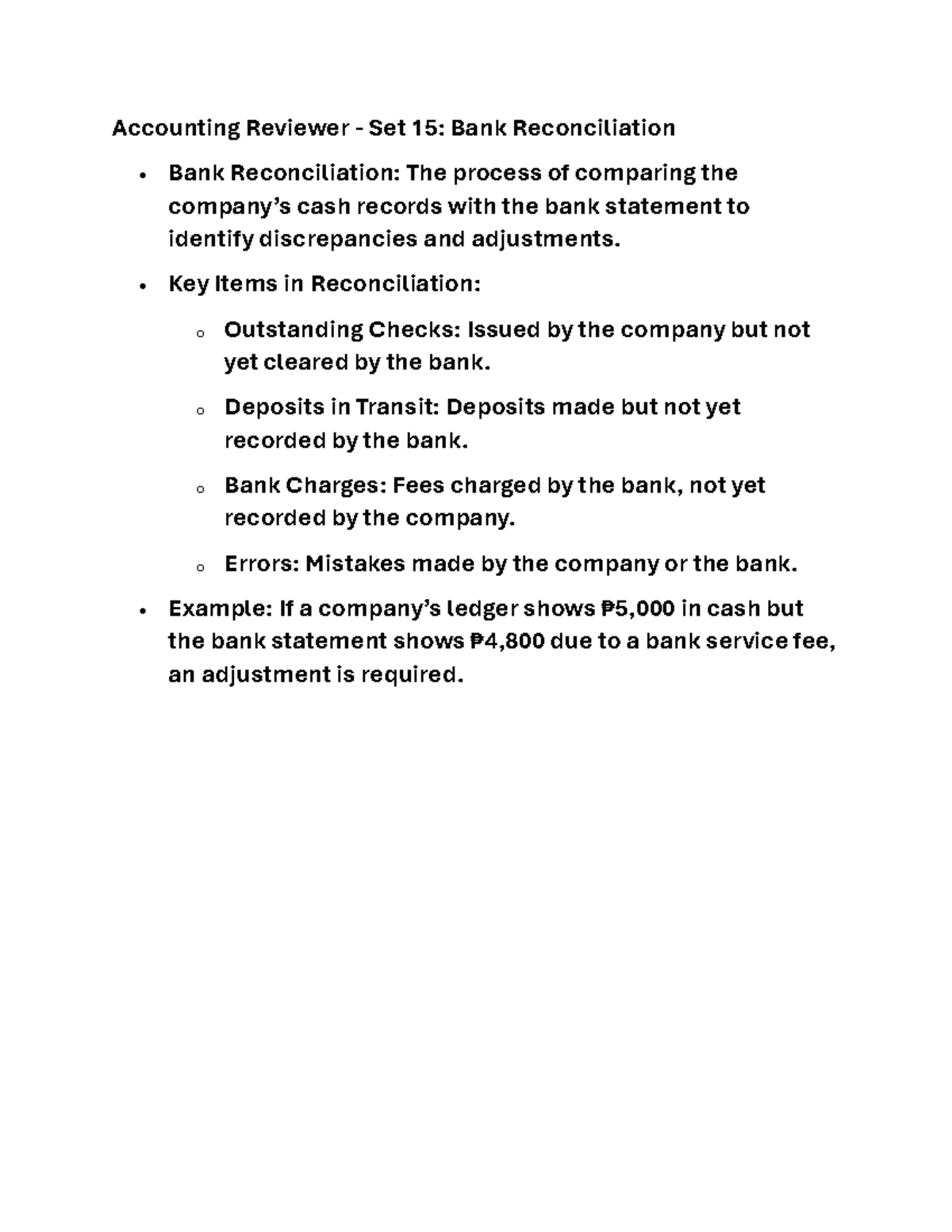 Accounting Reviewer Set 15 - Accounting Reviewer - Set 15: Bank ...