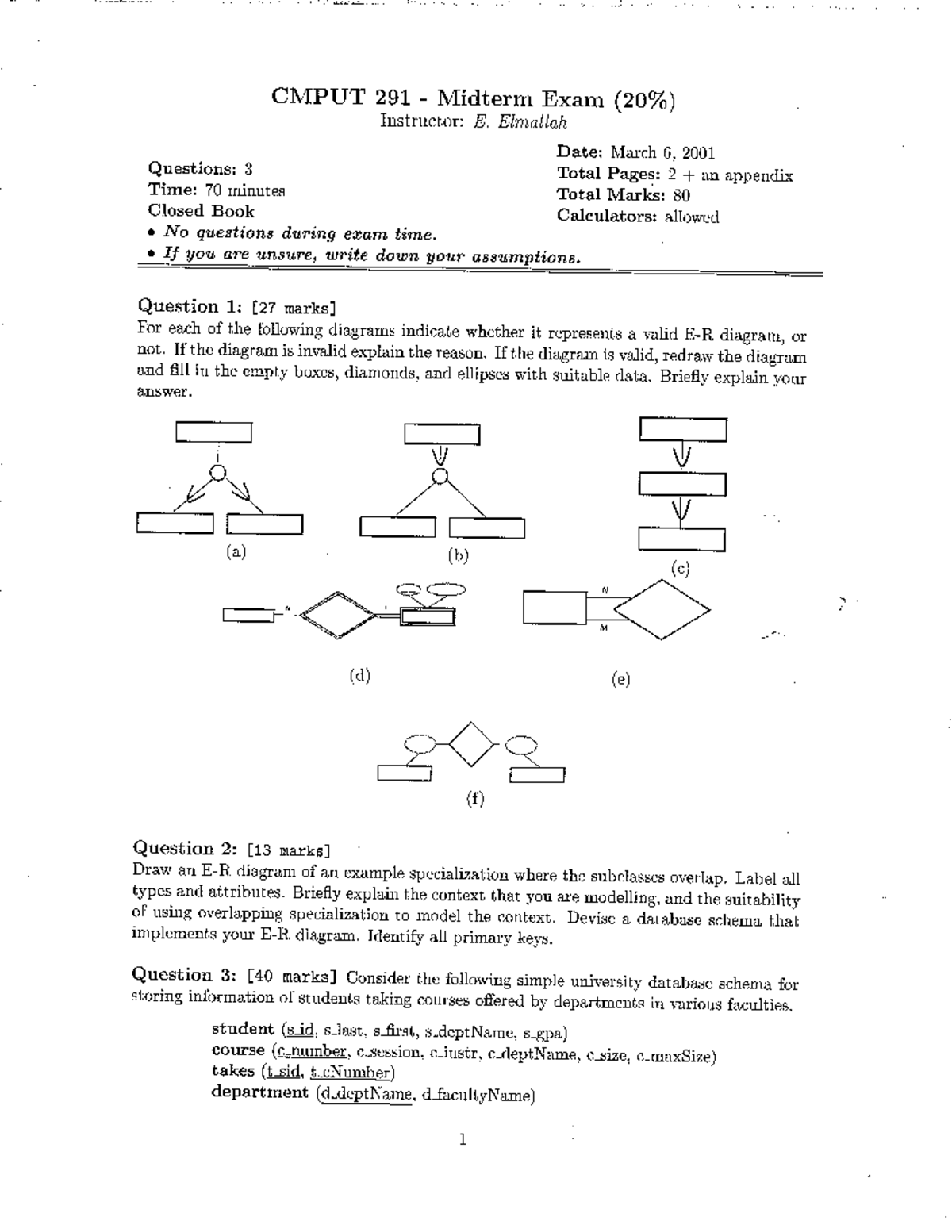 CMPUT 291 - Midterm Exam Study Notes on Database Concepts and Queries ...