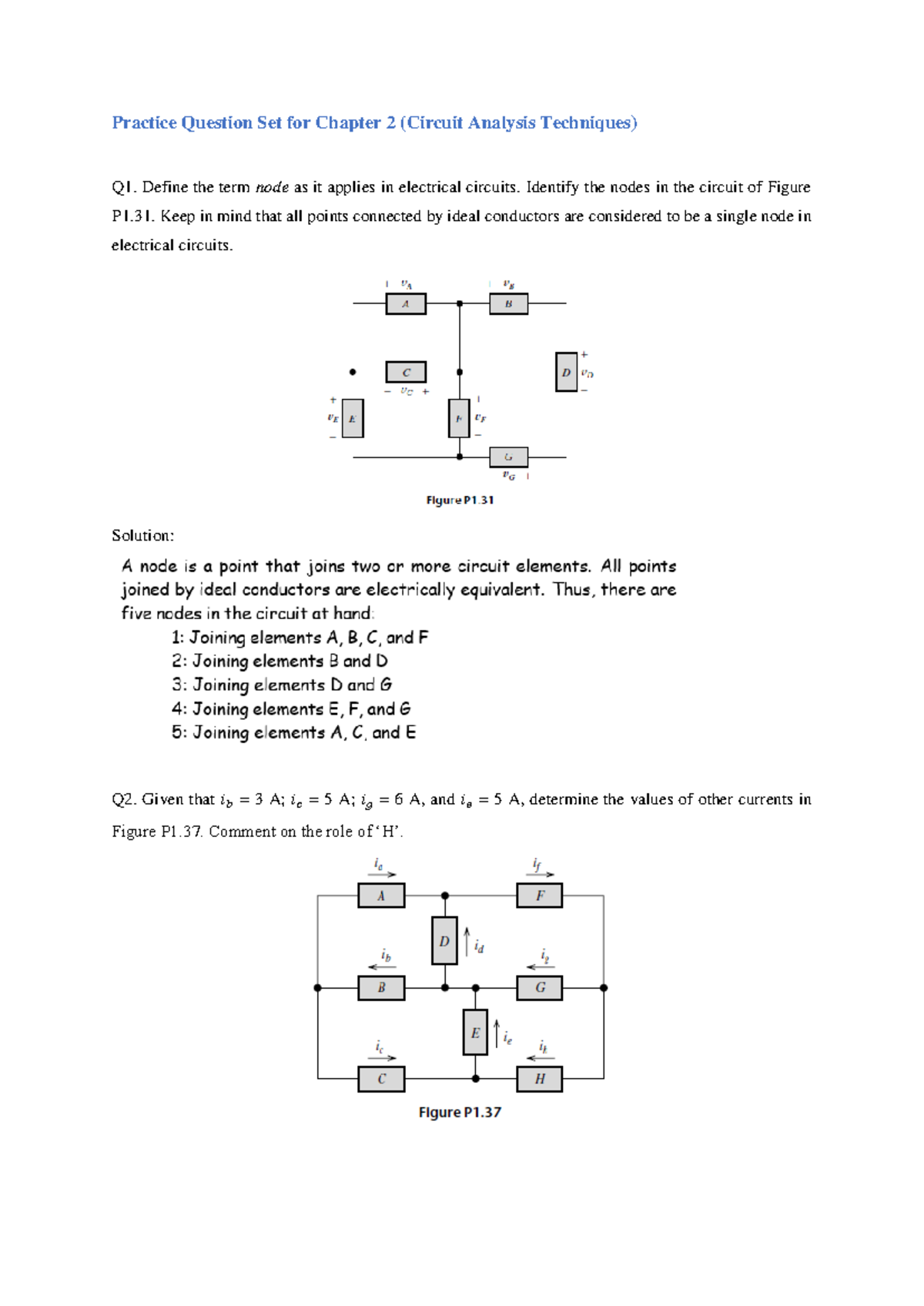 Chapter 2 Circuit Analysis Solutions - XXXX - Studocu