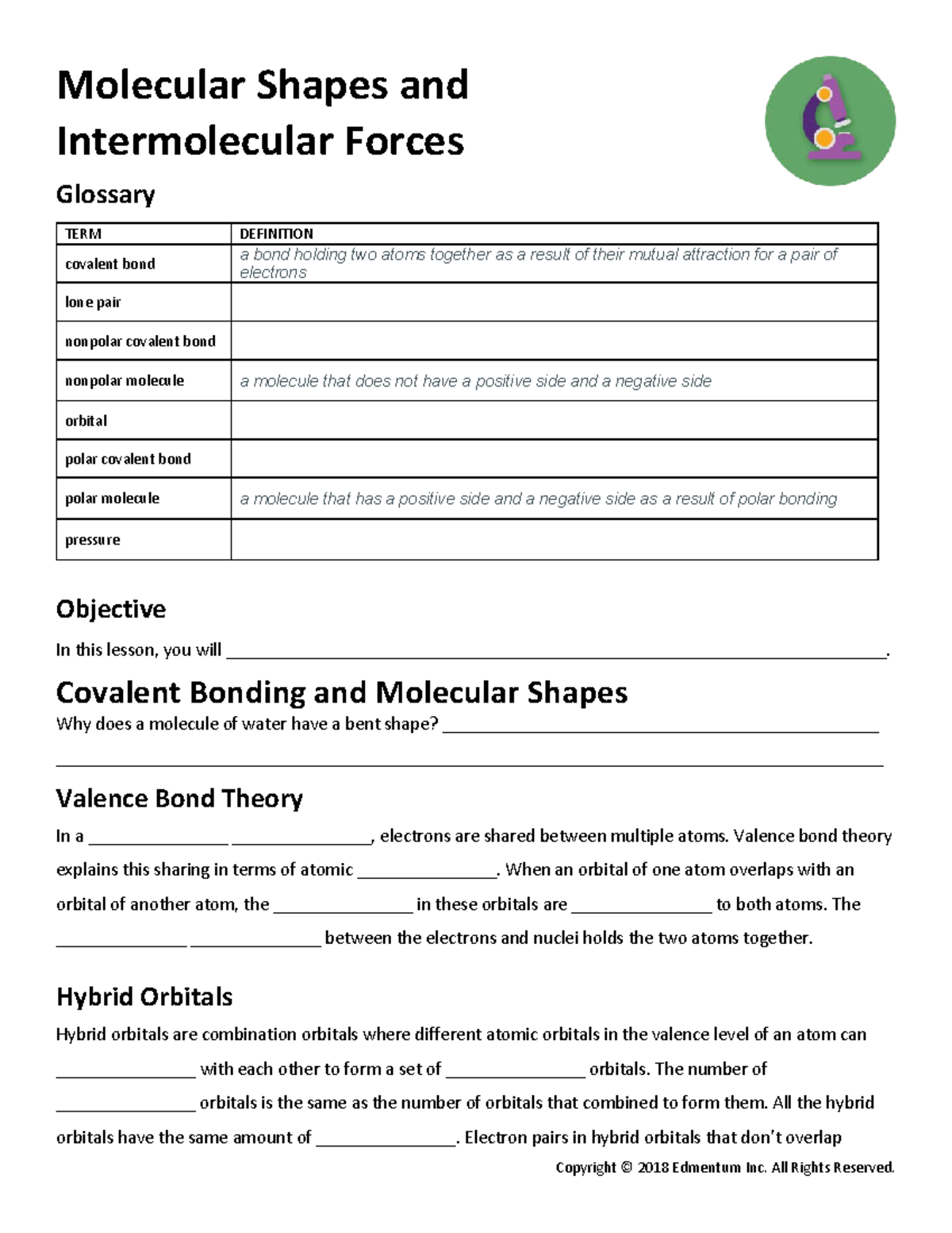 Molecular Shapes and Intermolecular Forces (Chem 101): Key Concepts ...