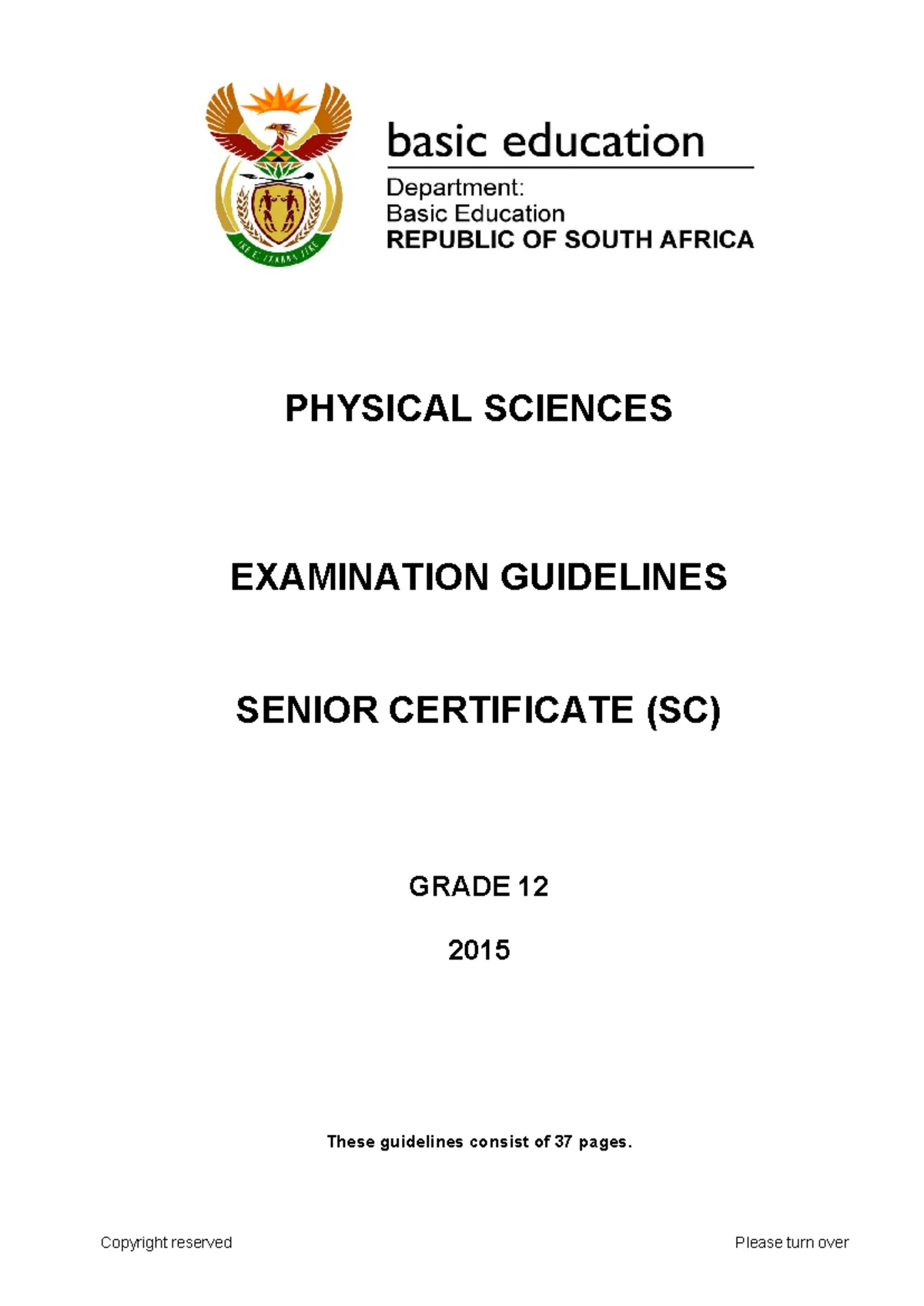 FS Grade 12 Physical Sciences March 2025 Control Test QP & Memo - Studocu
