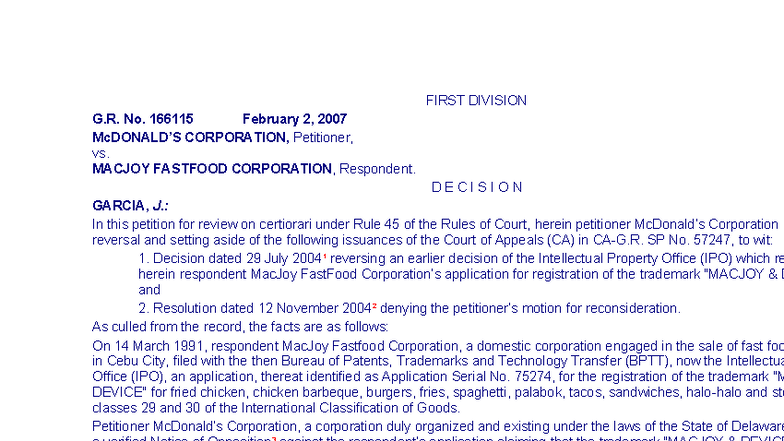 Case 3 C - Case - FIRST DIVISION G. No. 166115 February 2, 2007 ...