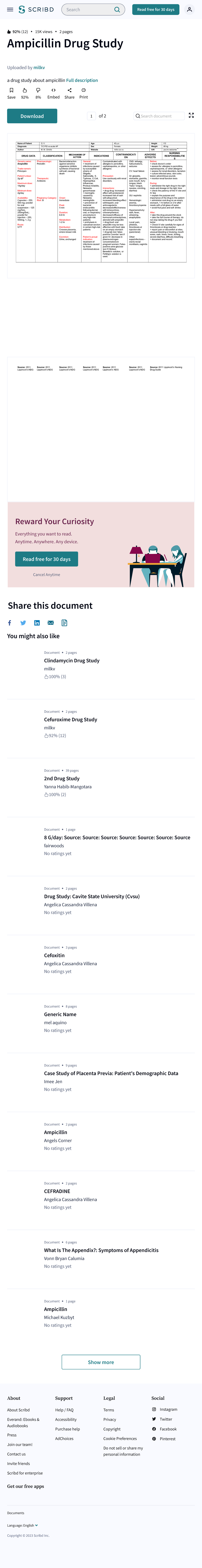 Ampicillin Drug Study Overview in Pharmacology - RTT Course - Studocu