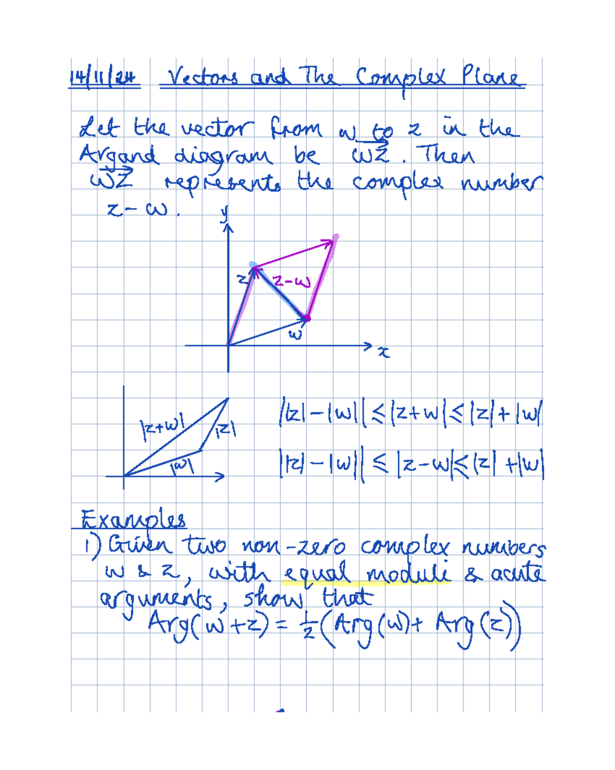 Vectors and the Complex Plane - 14 11 24 Vectors and The Complex Plane ...