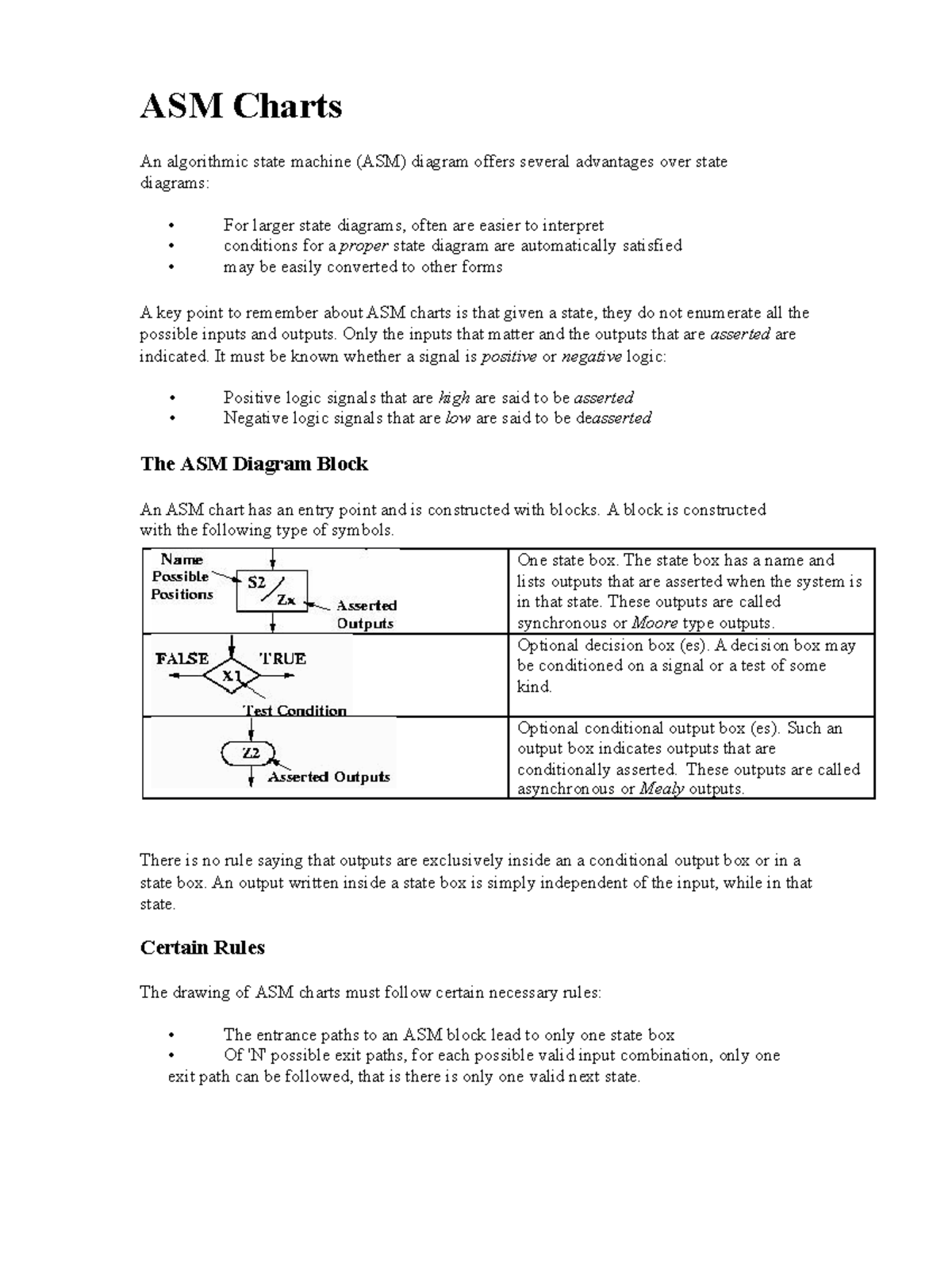 ASM Charts - computer science notes - ASM Charts An algorithmic state ...