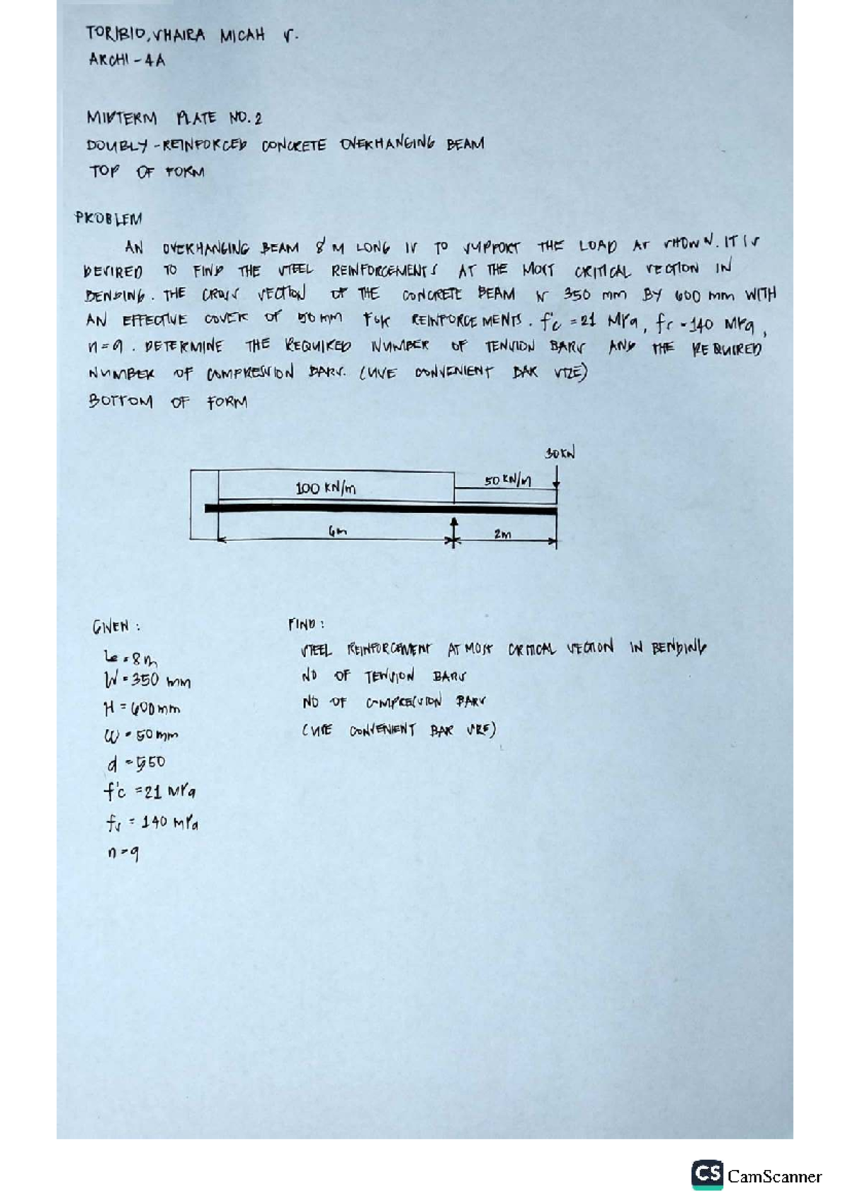 Mtp2 assignment - TORIBIO, VHAIRA MICAH r. MINTERM PLATE NO CONCRETE ...