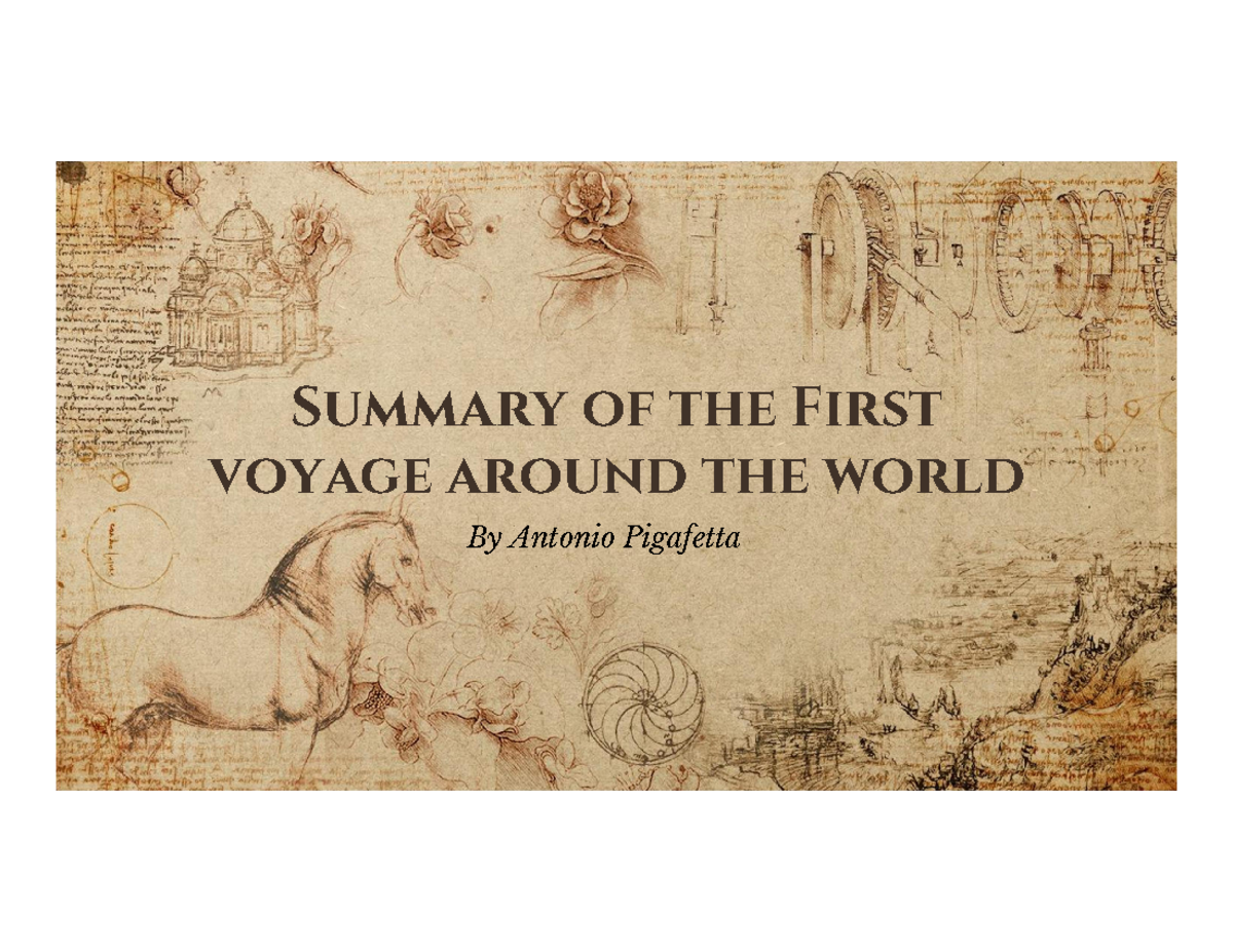 Summary of the First Voyage Around the World: Key Insights and Events ...