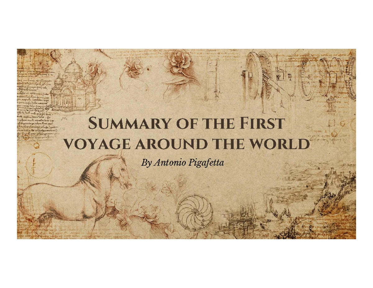 First Voyage Around the World - Content and Contextual Analysis of ...