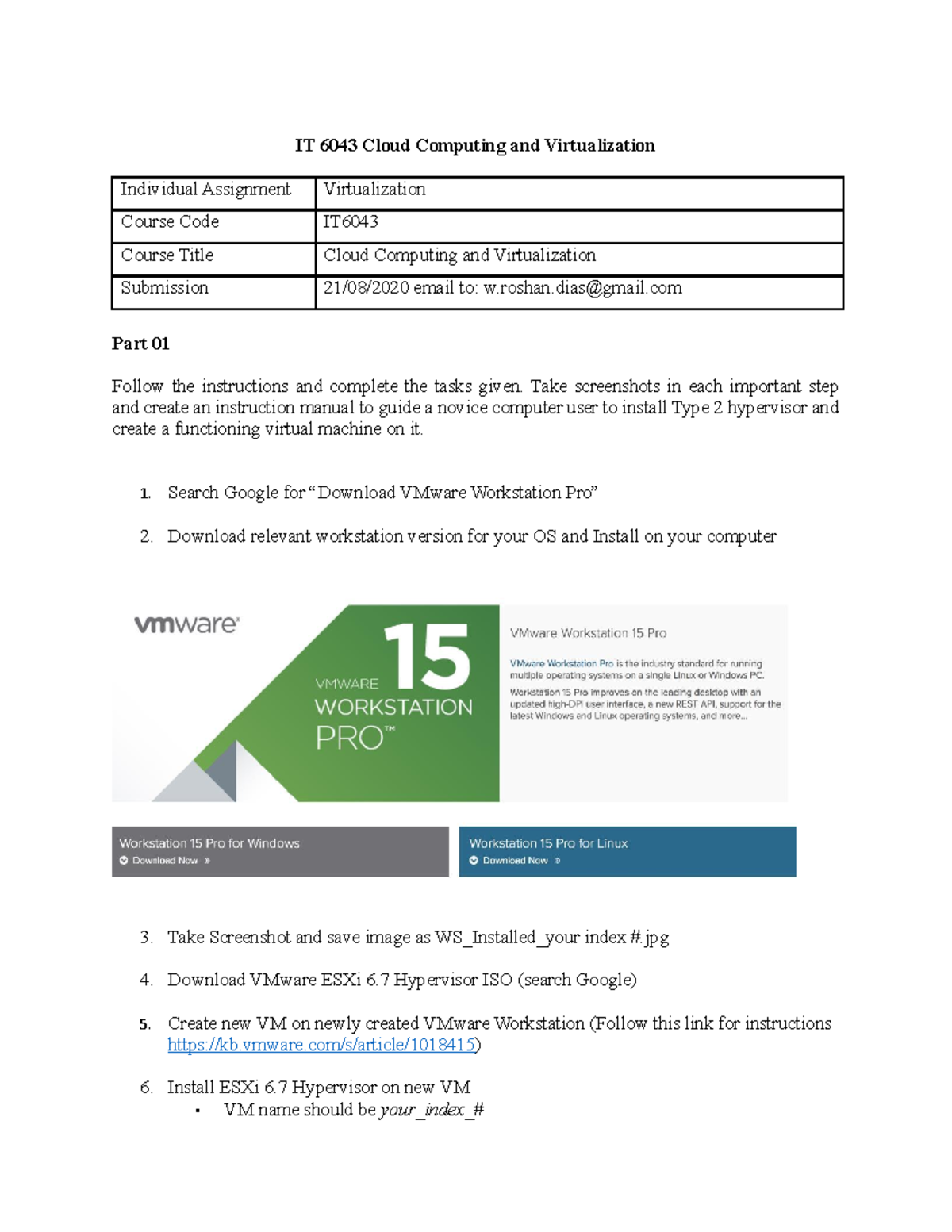 Assignment 2 - Virtualization - IT 6043 Cloud Computing and ...