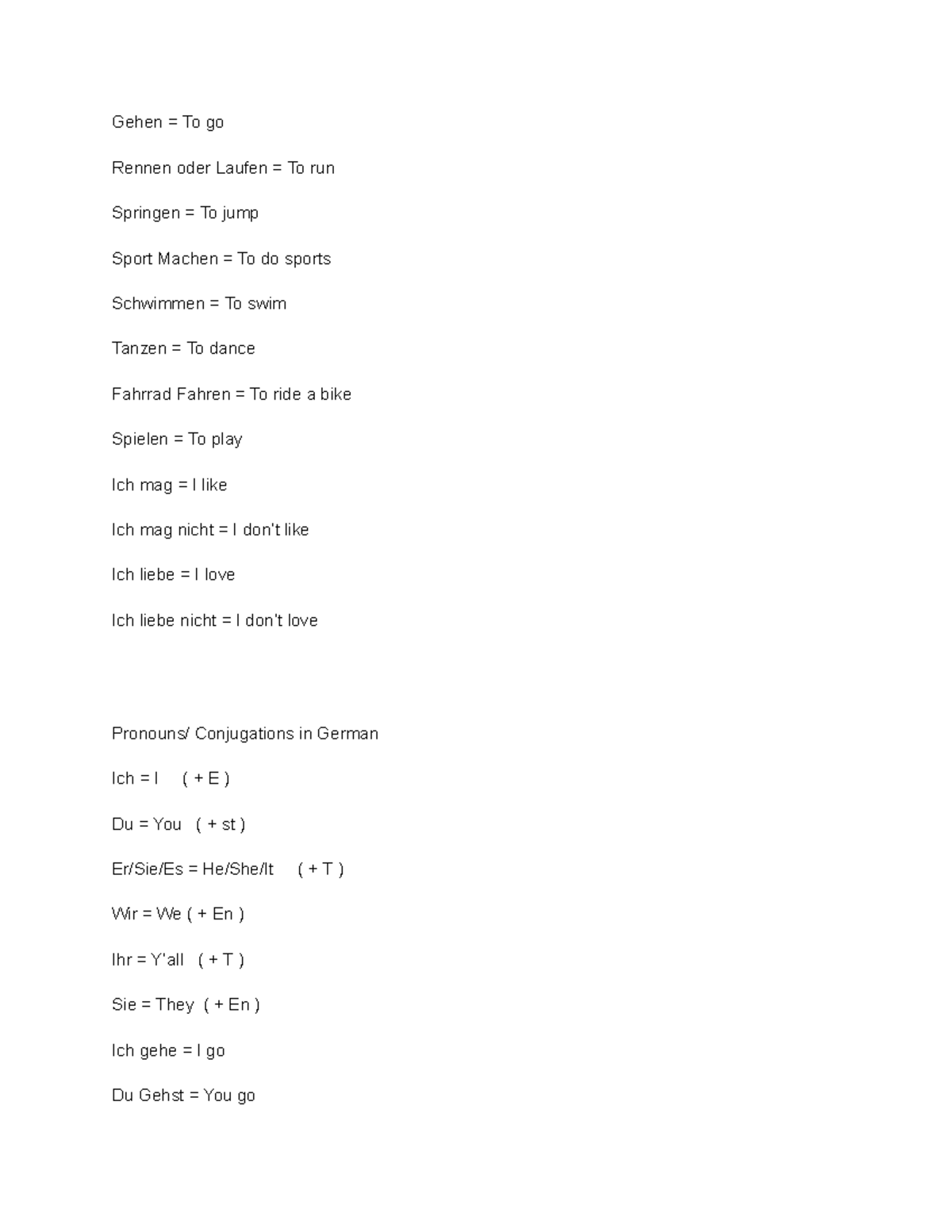 German Language Basics: Vocabulary, Questions & Important Verbs - Gehen ...