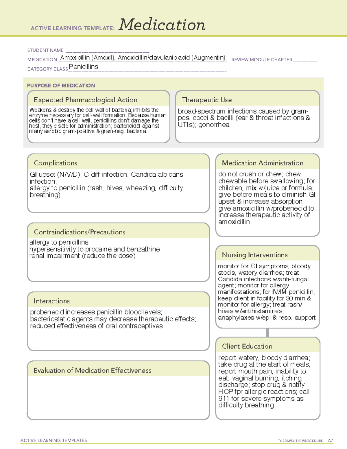Module 09 - Medications for Infectious Disease - ACTIVE LEARNING ...