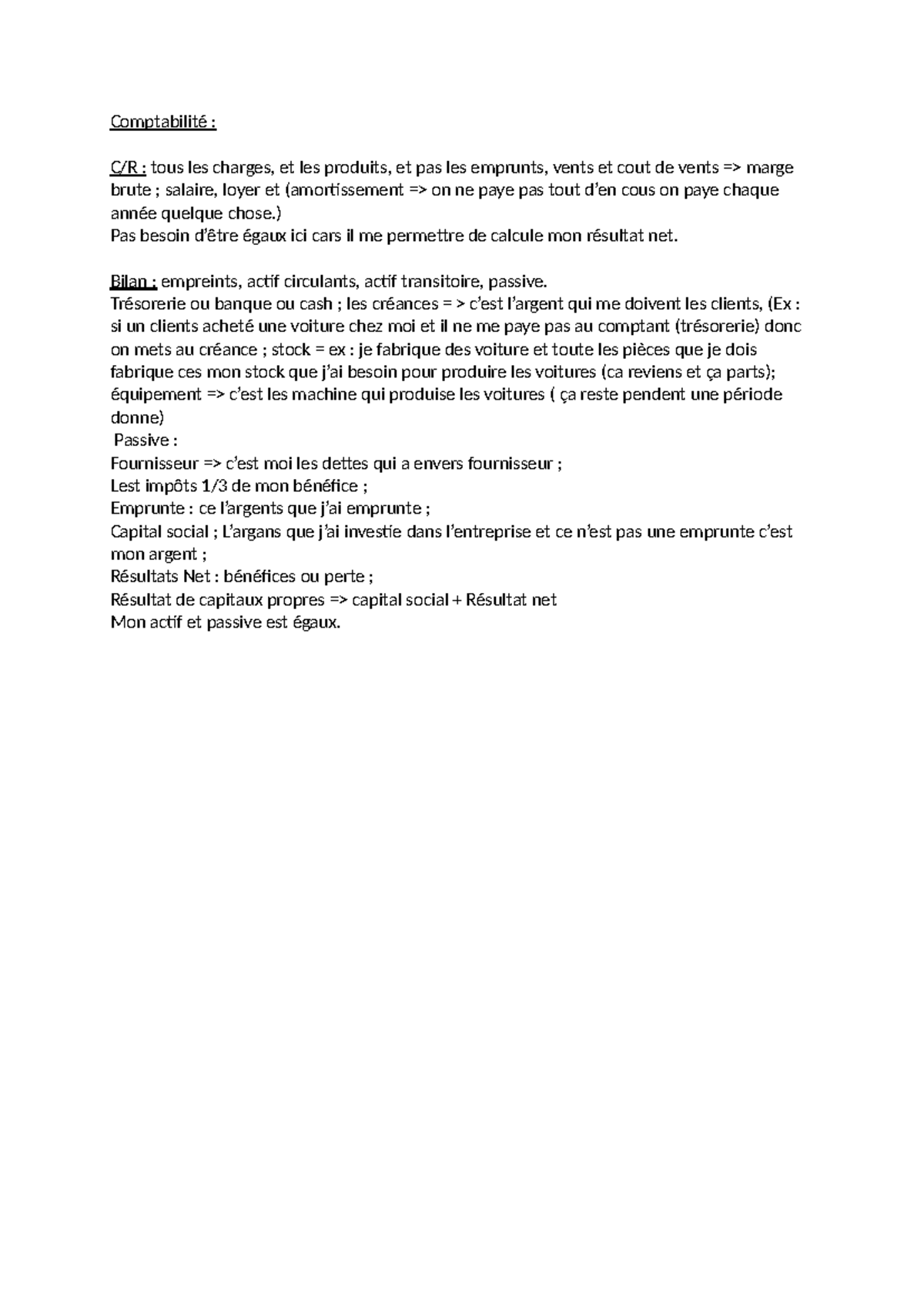 Résumé Comptabilité : Charges, Produits et Résultat Net - Studocu