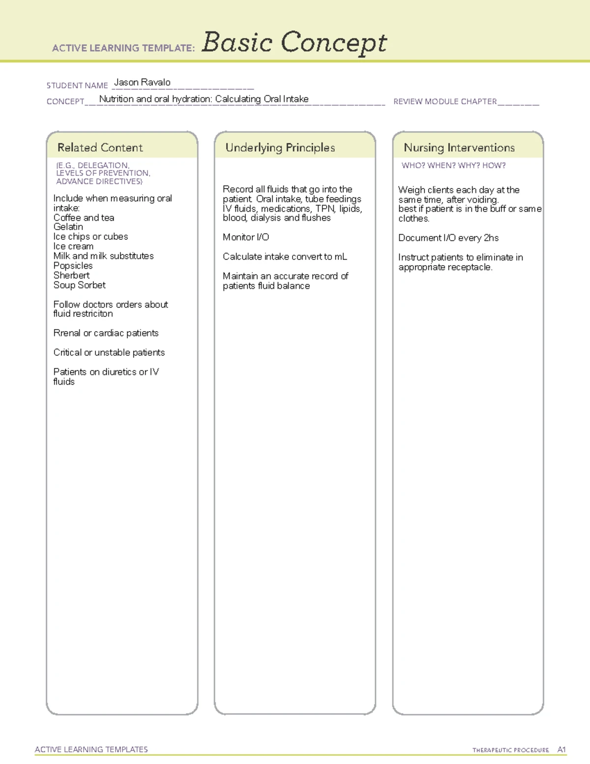 NG TUBE - NG tube template - ACTIVE LEARNING TEMPLATES THERAPEUTIC ...