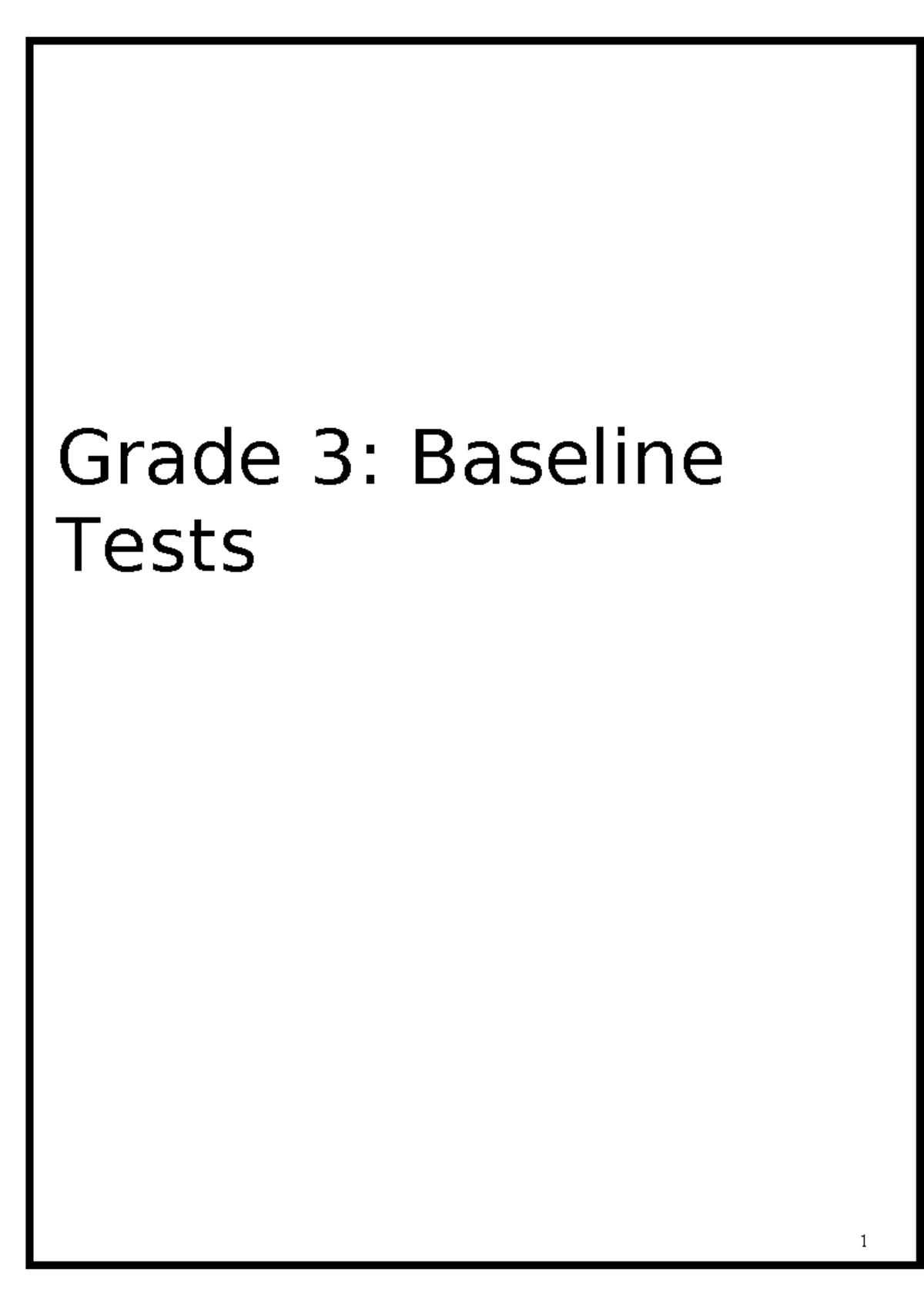 Grade 3 Baseline Assessment: Numbers, Shapes, and Data Handling - Studocu