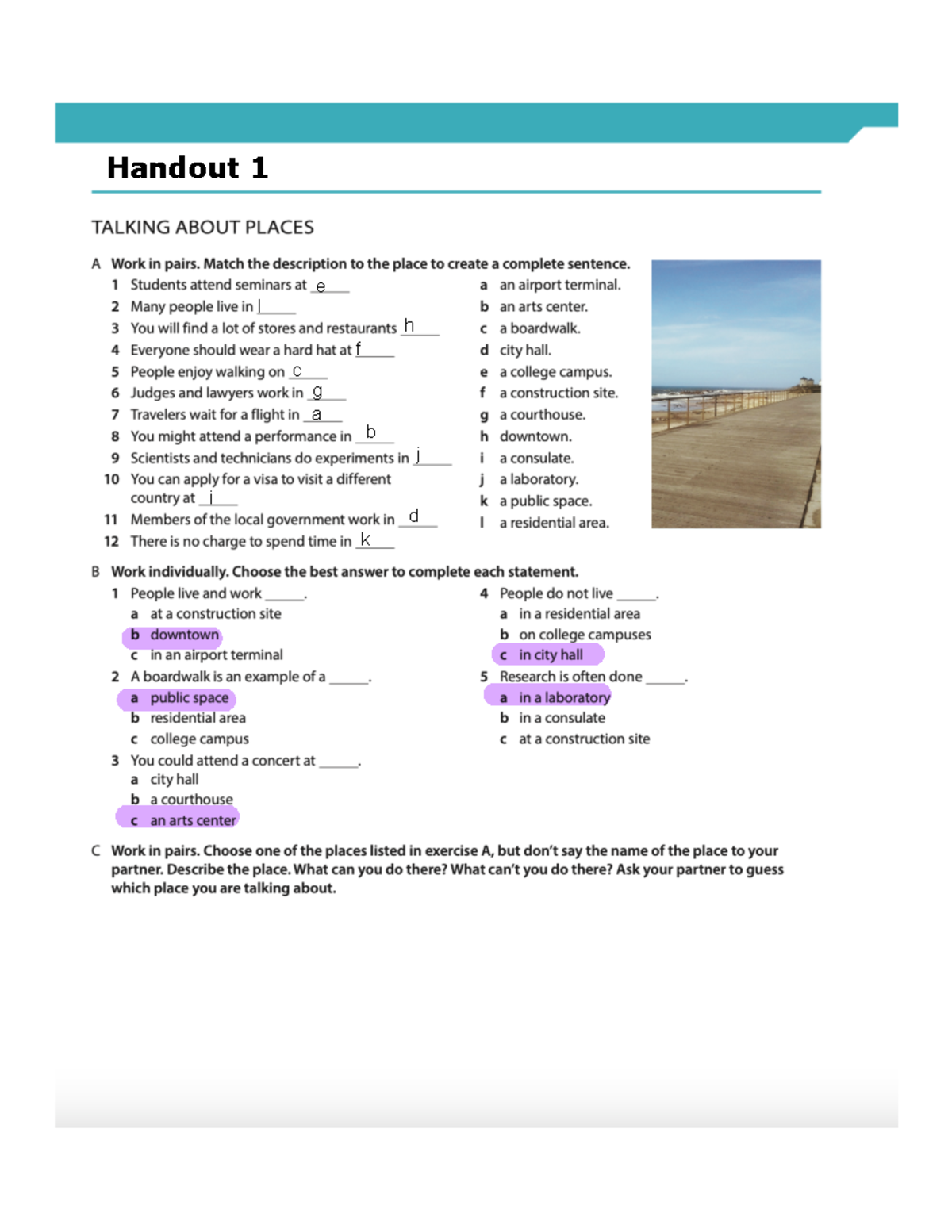 BUS 2.0 Level 4 Lesson Plan 9 Handout 1 - Handout 1 TALKING ABOUT ...