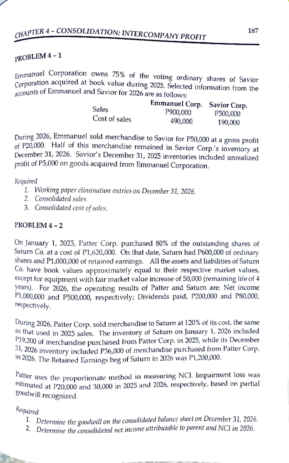 Problems 4-1 to 4-7 (ABC) - CHAPTER 4 - CONSOLIDATION: INTERCOMPANY ...