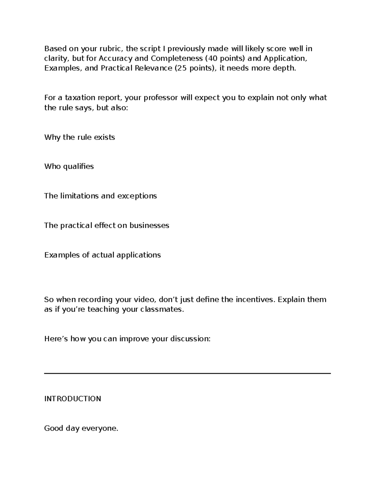 Chapter 13: Tax Incentives in Business Taxation (Final Exam Notes ...