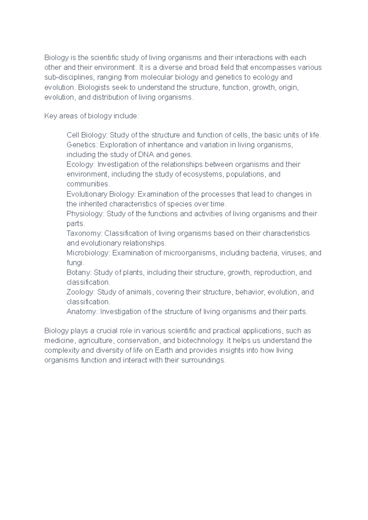 Biology 101: Understanding Living Organisms & Their Interactions ...