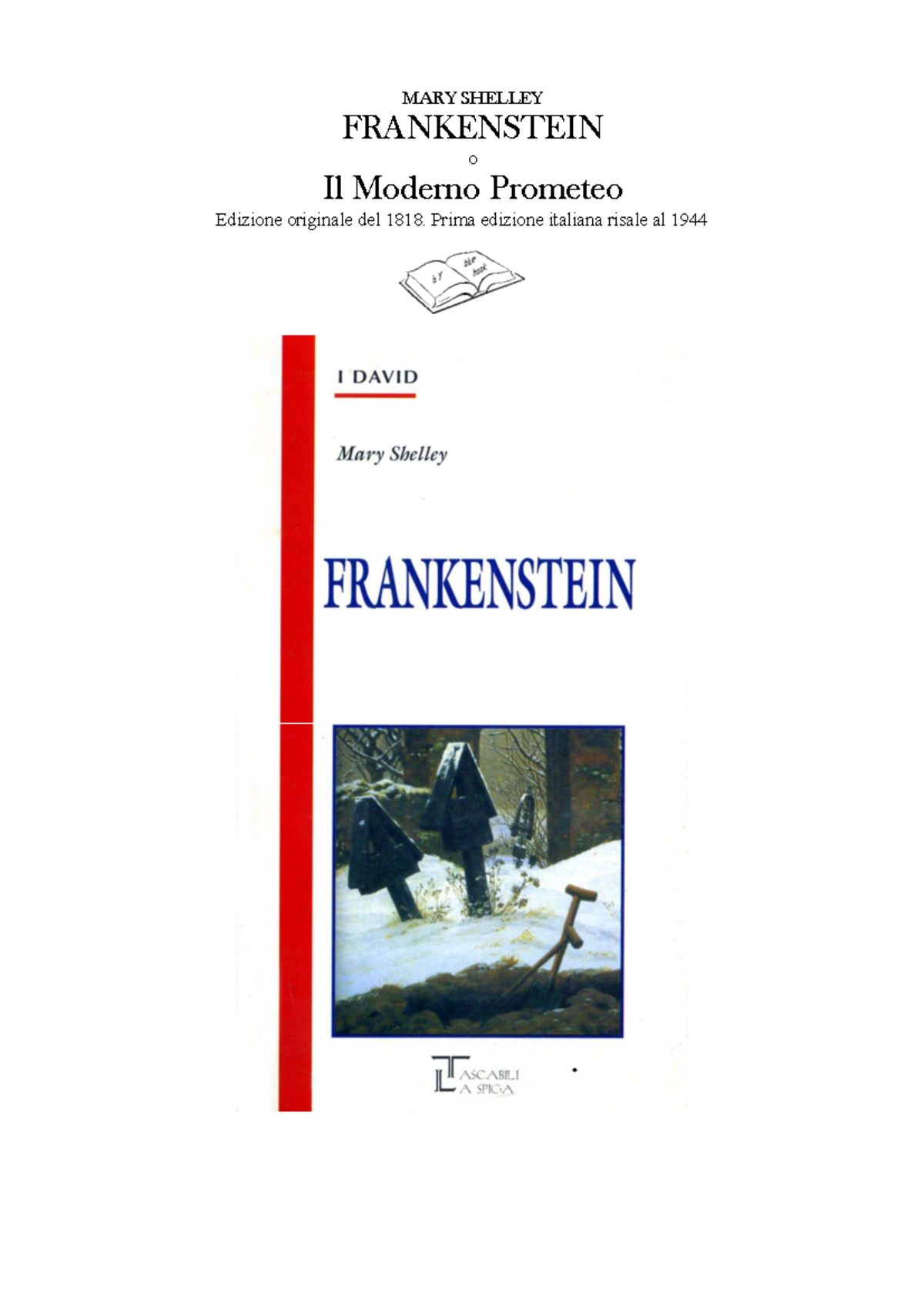 Frankenstein (IT) - Edizione Originale del 1818: Lettere e Capitoli ...