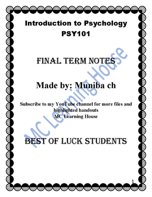 PSY101 Final Term Past Papers Mega File - PSY 101 Final Term Page 1 of ...