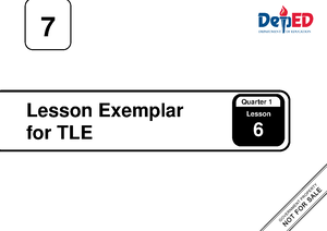 TLE 7 Quarter 1: Lesson 6 Learning Activity Sheet on Animation ...