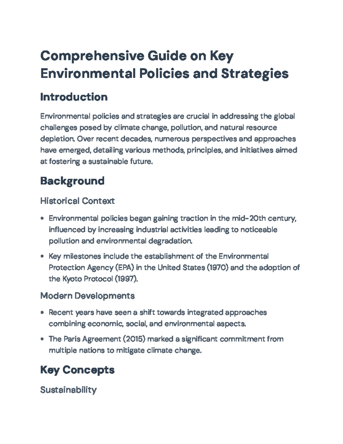 Comprehensive Guide on Env. Policies & Strategies for Sustainability ...