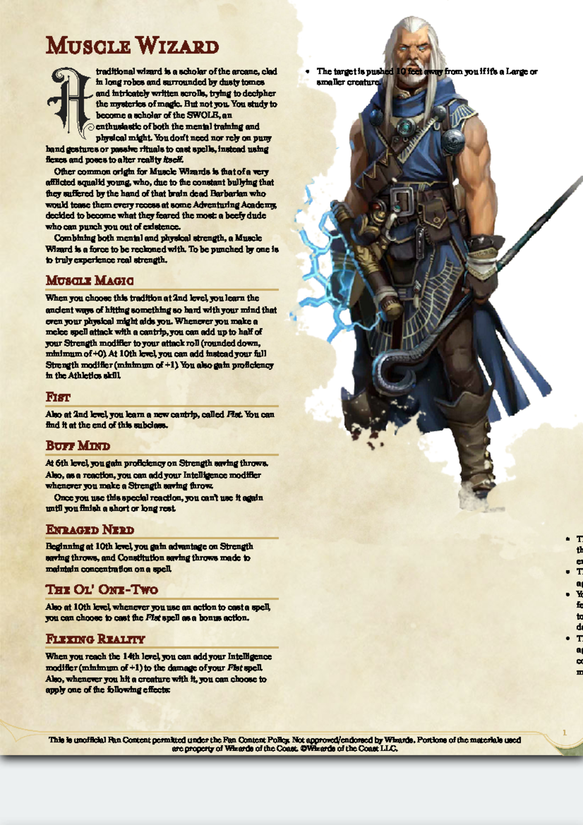 Arcane Tradition: Muscle Wizard GM Binder (Homebrew) - Studocu