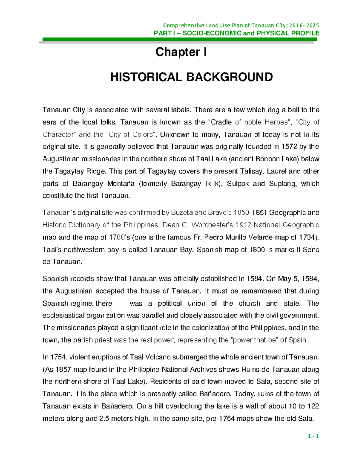 Tanauan City Economic Evaluation: Historical and Socio-Economic Profile ...