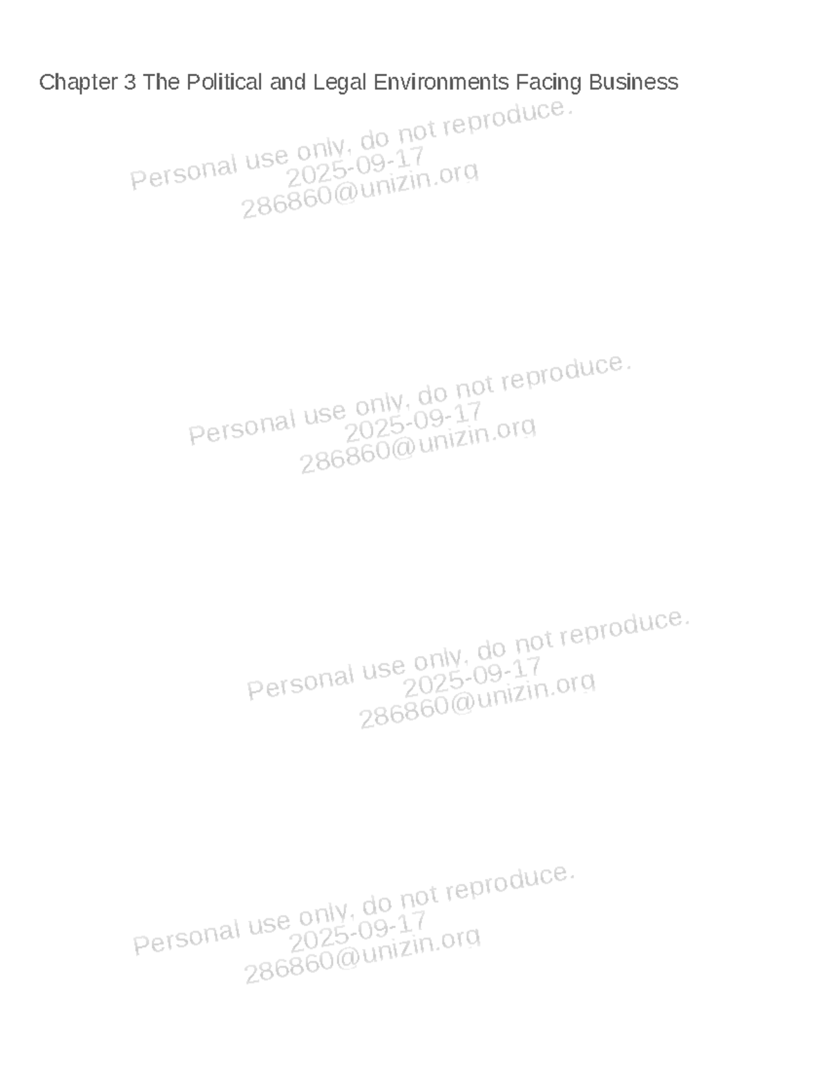 Chapter 3: The Political and Legal Environments Facing Business (UCE ...