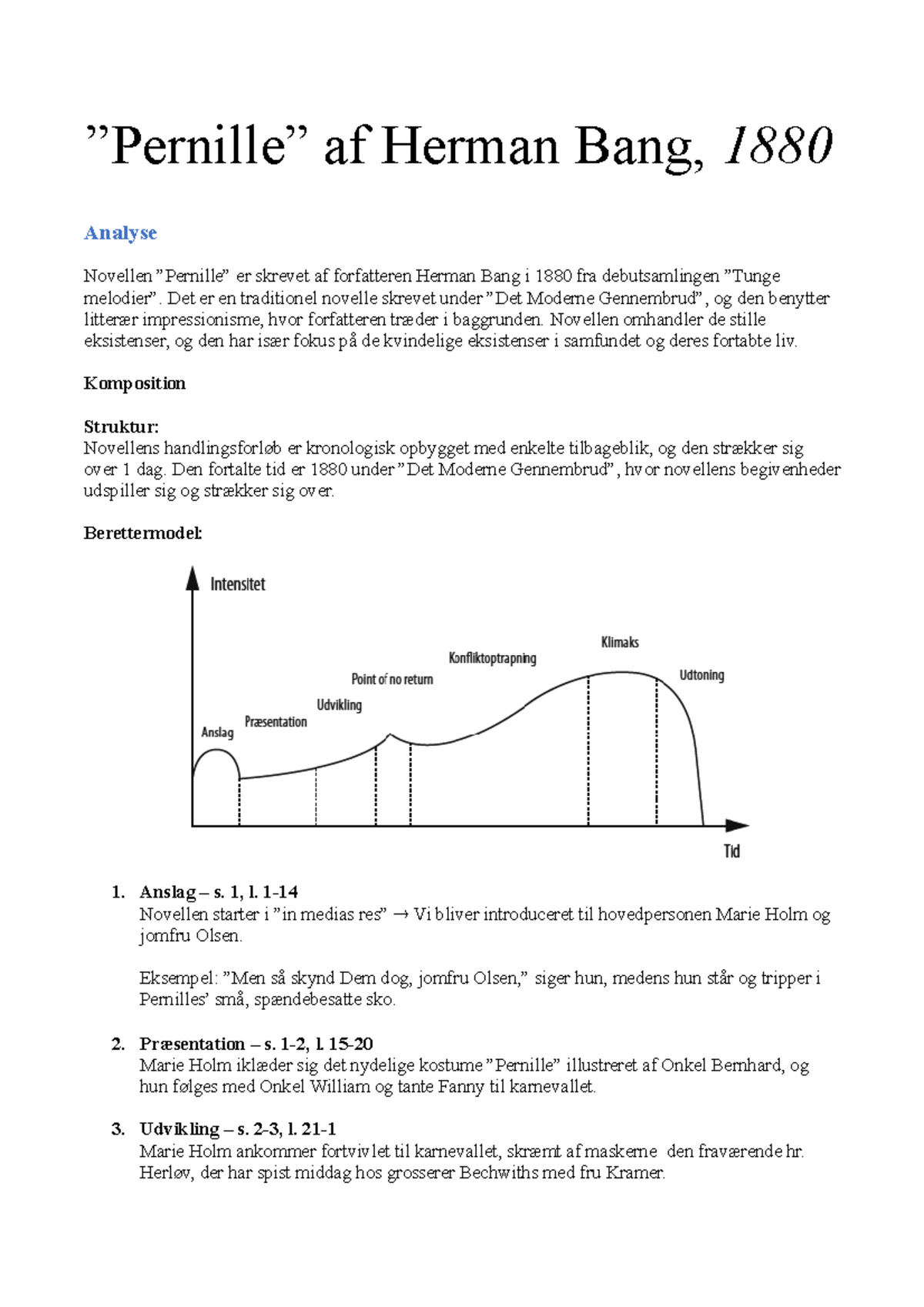 Analyse af Herman Bangs "Pernille" - Dansk Eksamen - Studocu