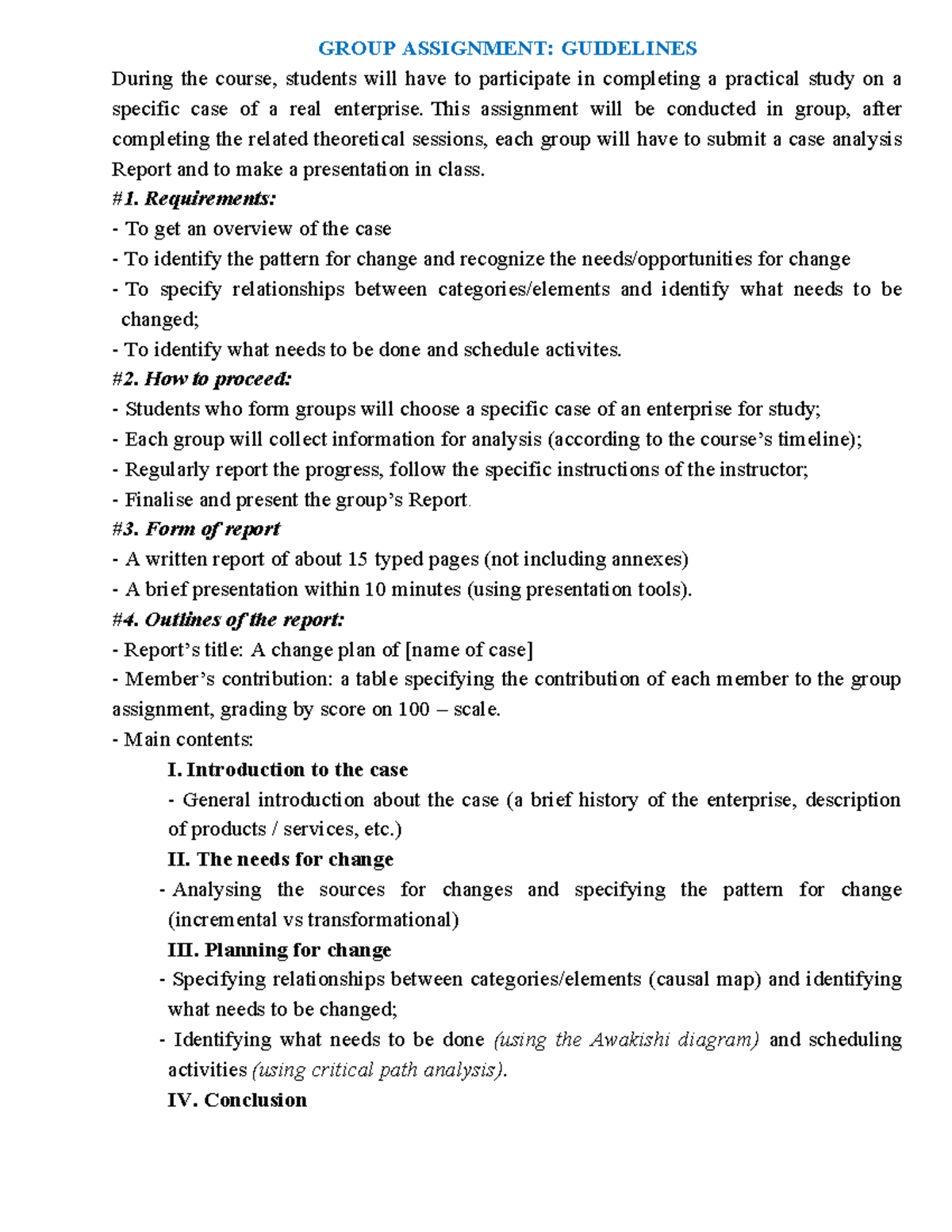 Group Assignment Guidelines - GROUP ASSIGNMENT: GUIDELINES During the ...