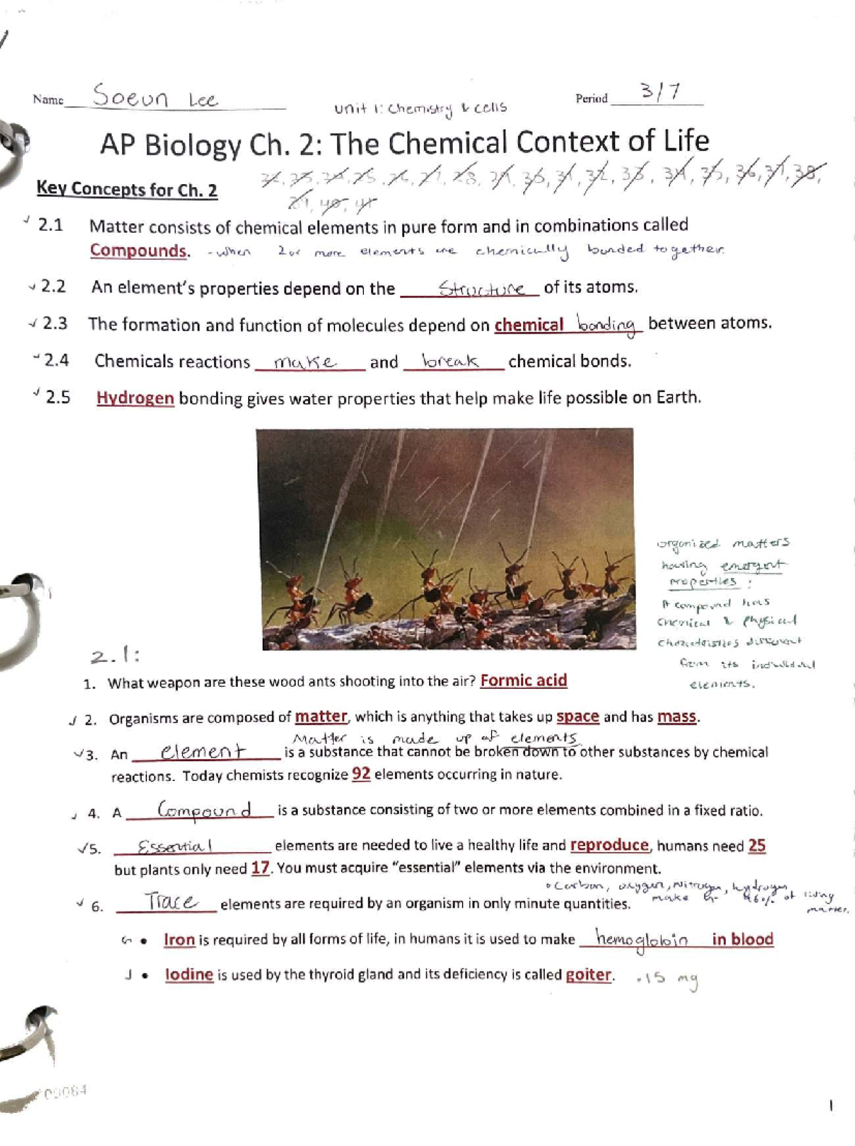 Comprehensive Study Notes for AP Biology 101: Chemistry of Life - Studocu