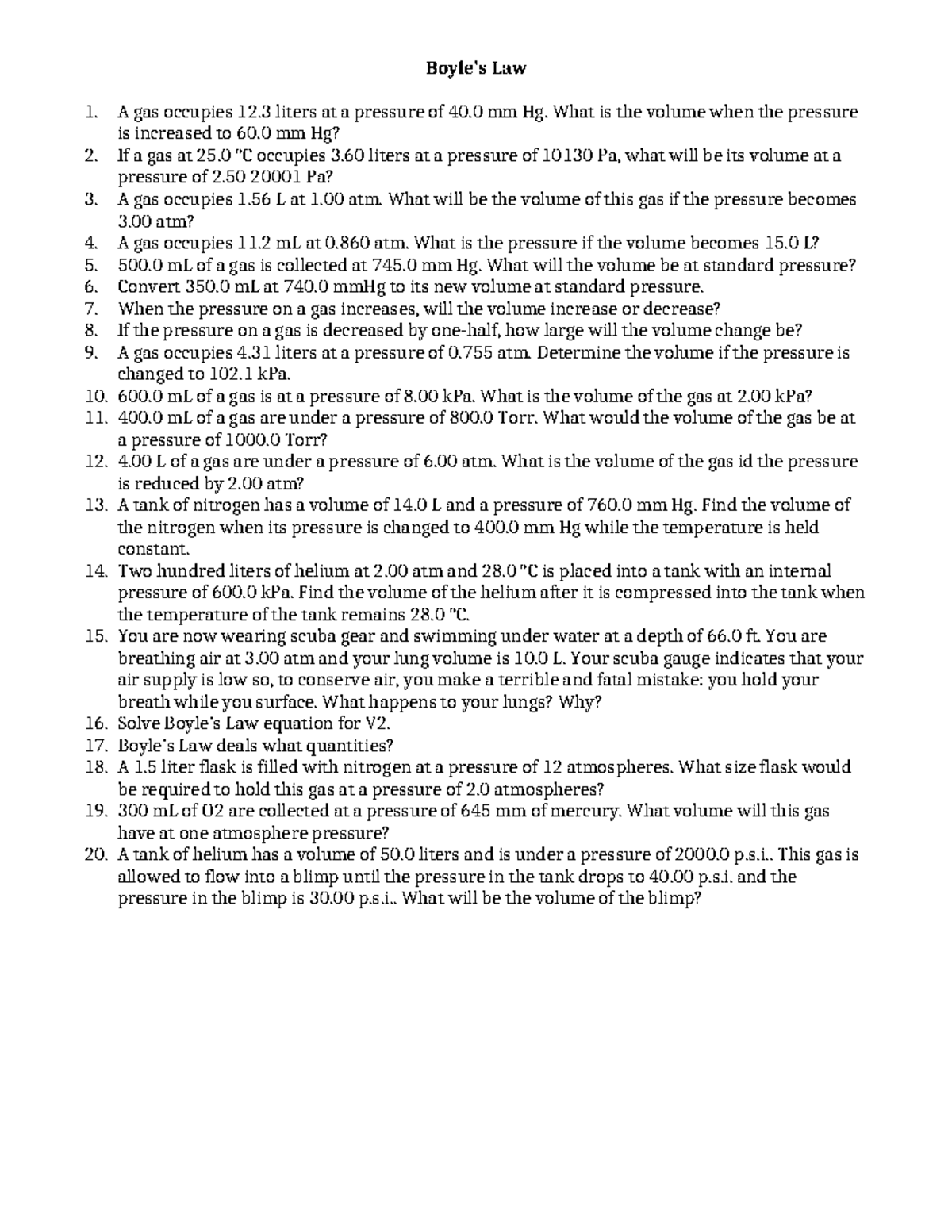 W4.1 - Boyle's Gas Law Problems and Solutions - Studocu