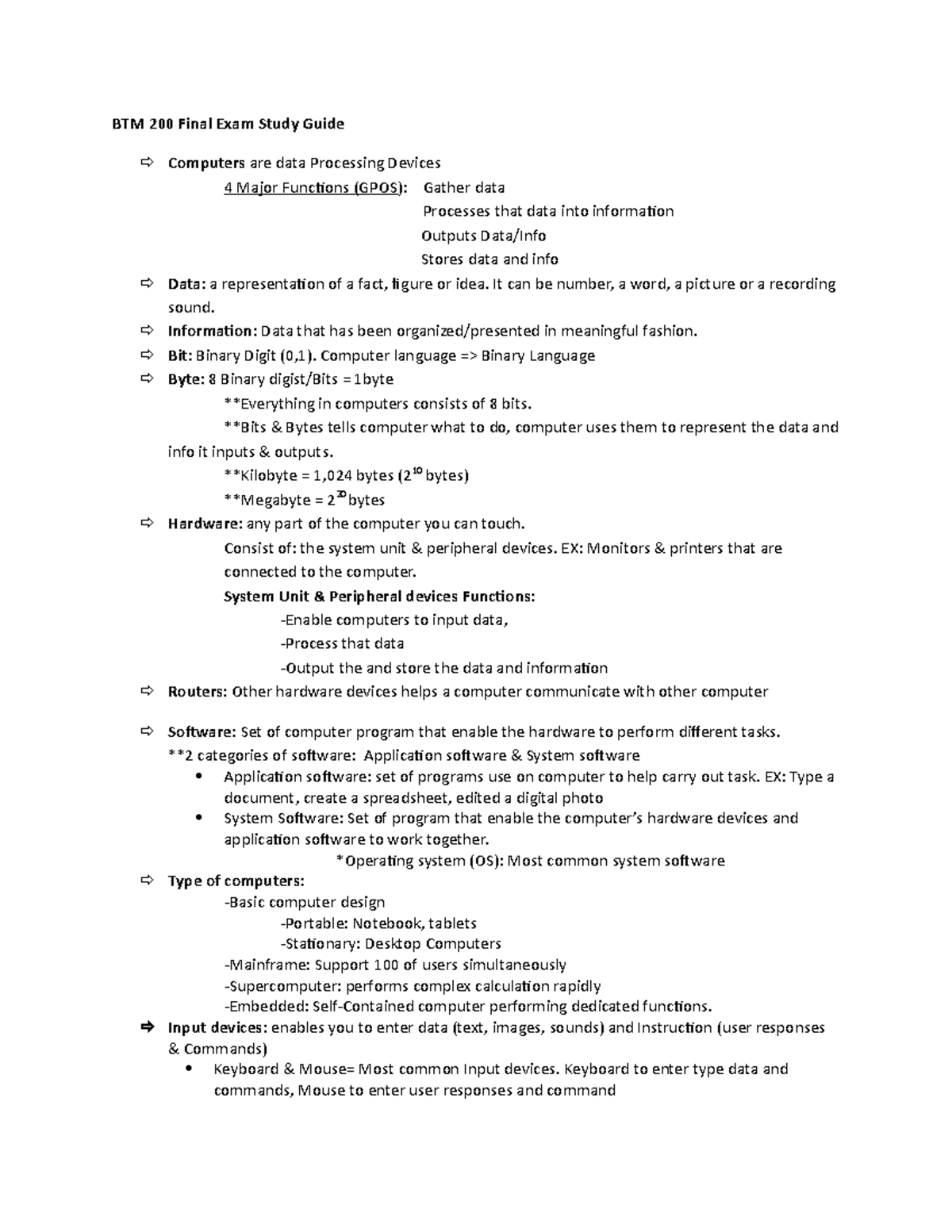 BTM 200 Final Exam Study Guide - Comprehensive Review of Business Tech - Studocu