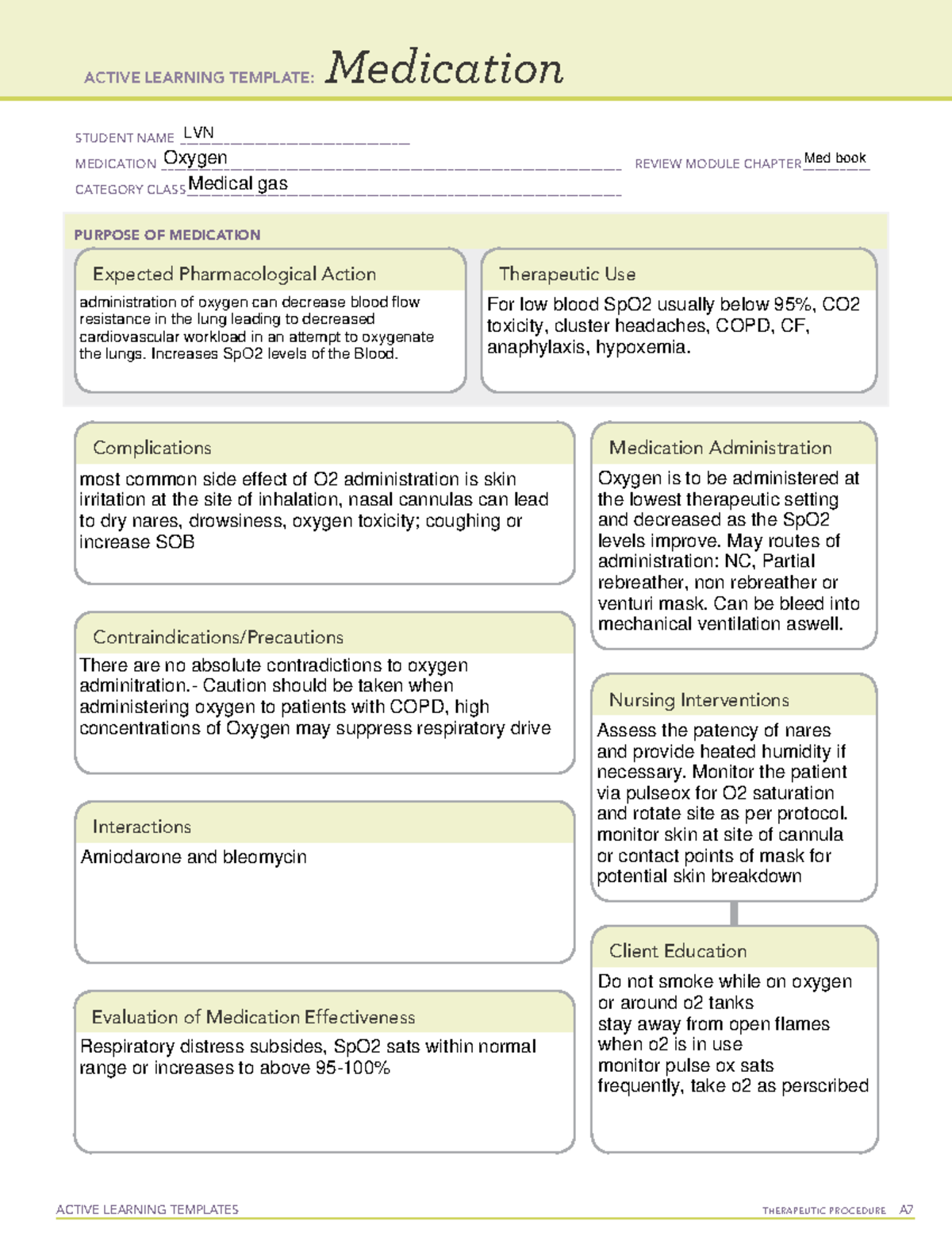 Active Learning Template: Therapeutic Procedure for Oxygen ...