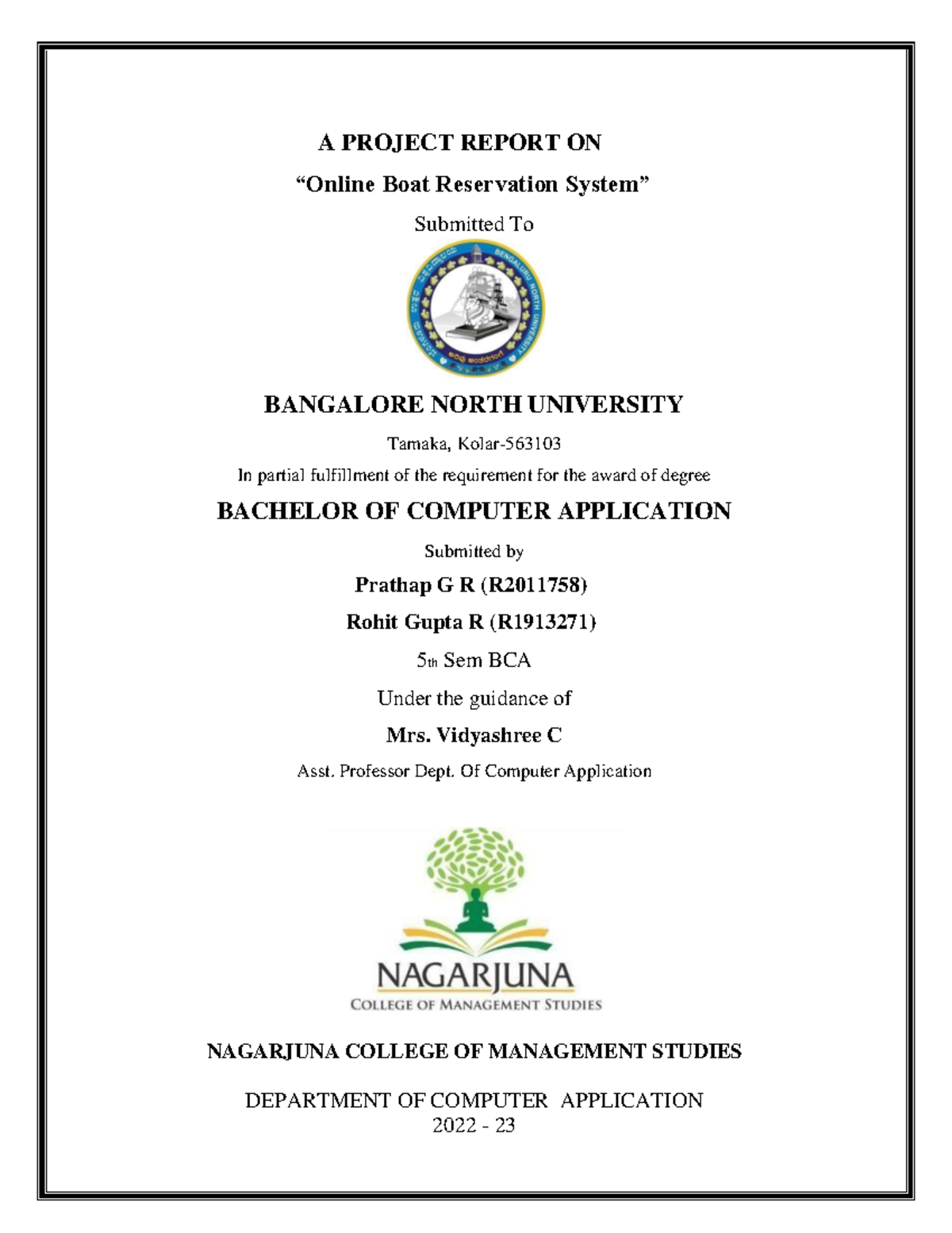 Project Report: Online Boat Reservation System - BCA 5th Sem - Studocu