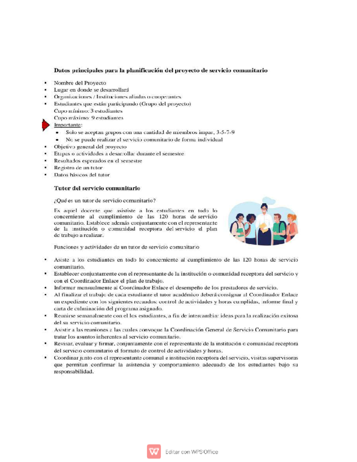 Planificación del Proyecto de Servicio Comunitario - SC 2023 - Studocu
