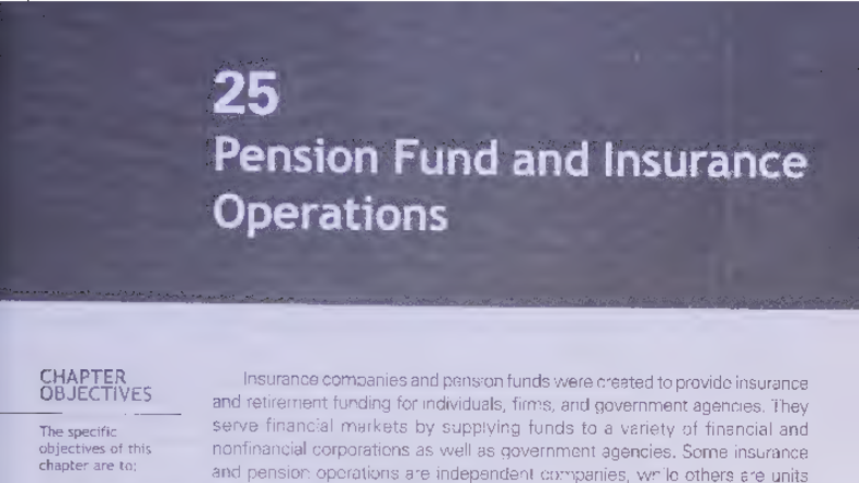 AEC 23 - Pension Fund and Insurance Company - CHAPTER OBJECTIVES The ...