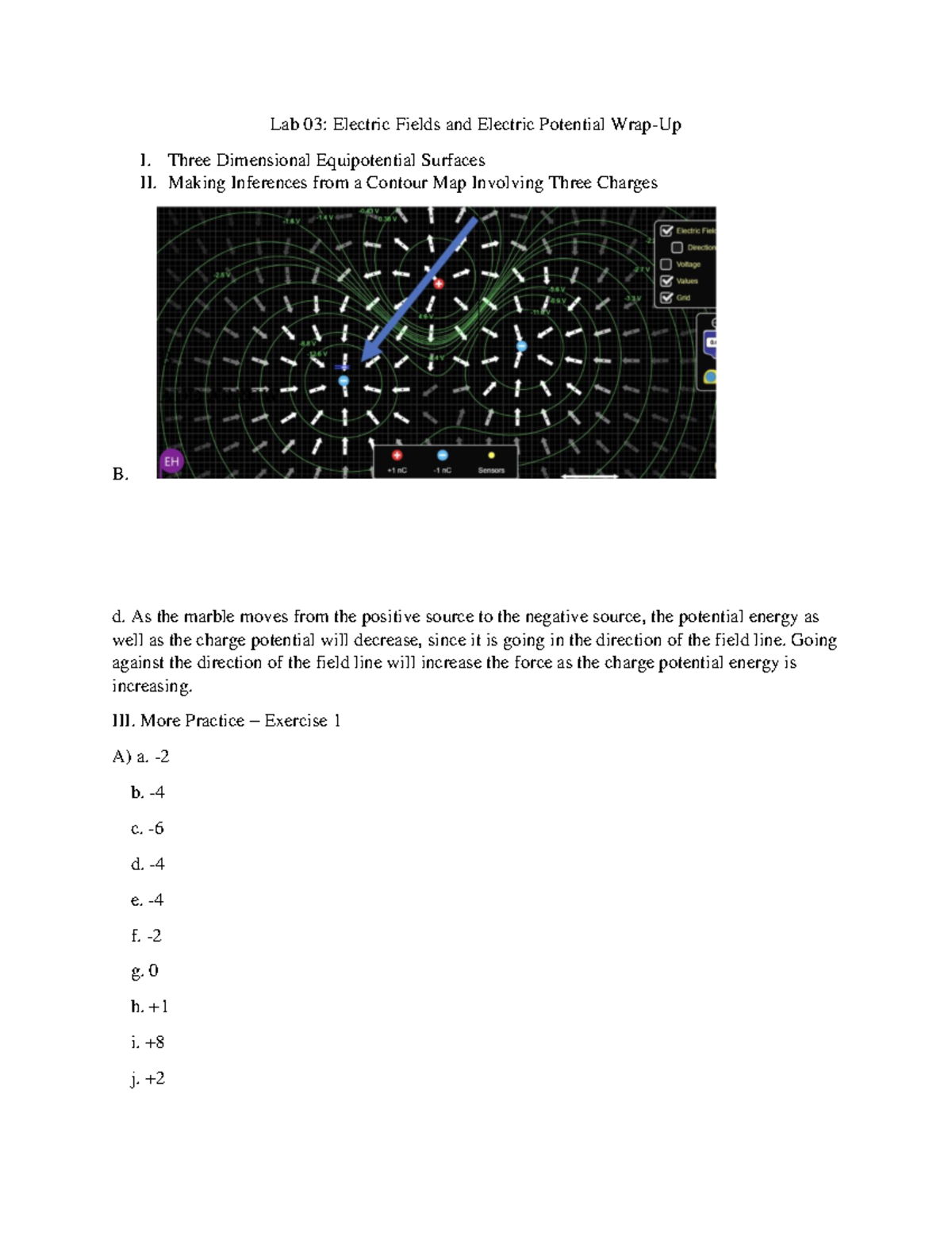 Lab 03 - Electric Fields & Potential: Key Concepts & Practice - Studocu