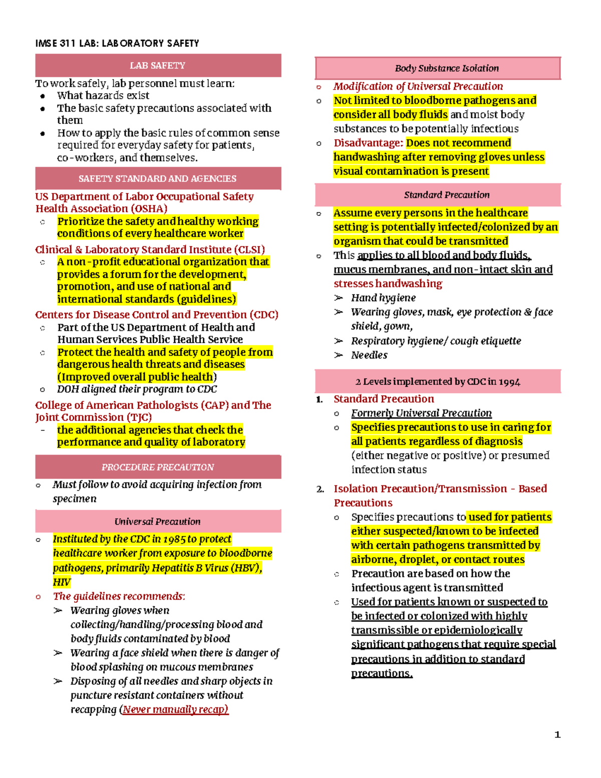 IMSE Lab Safety Protocols and Guidelines: A Comprehensive Overview - Studocu